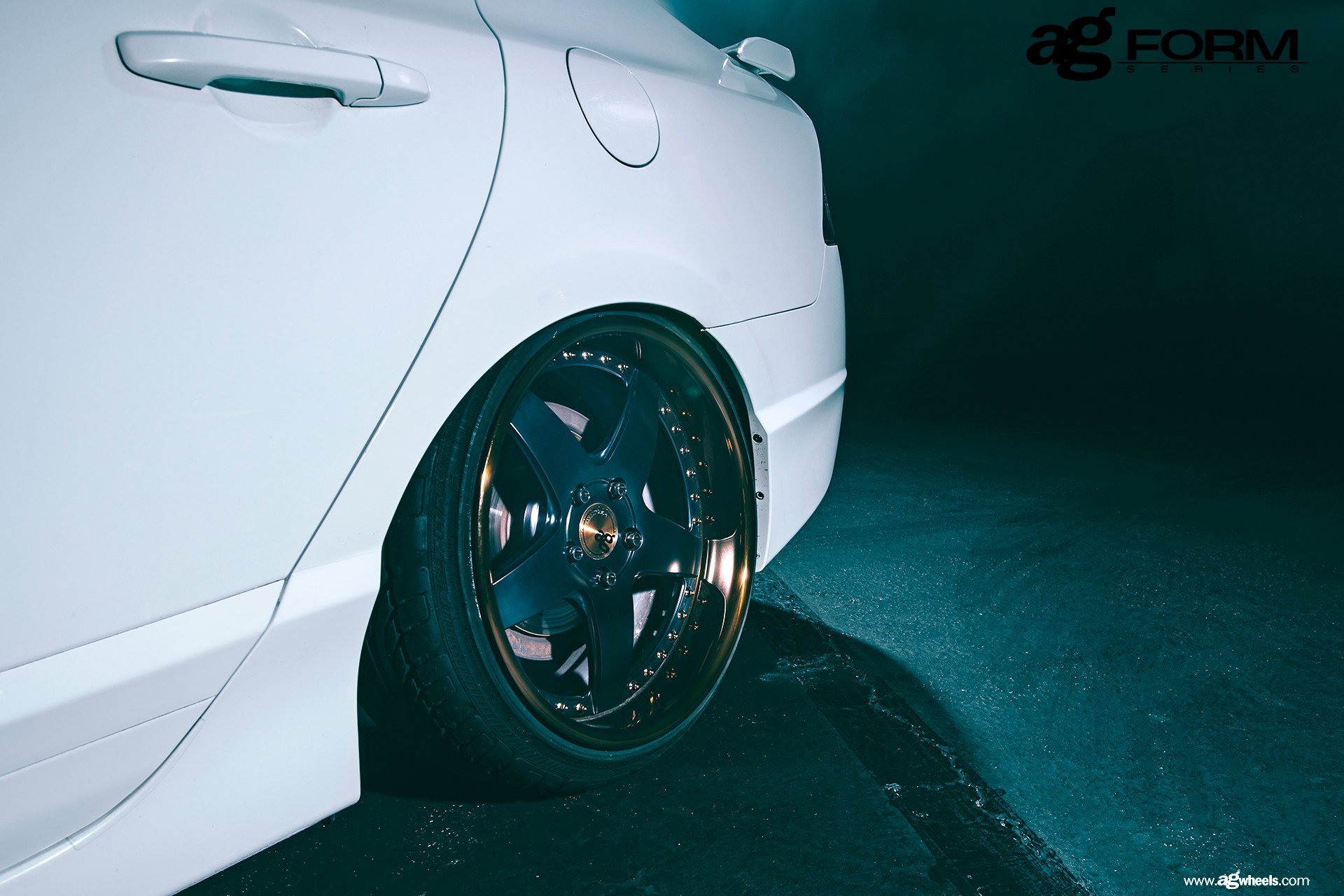 Stylish Transformation of White Honda Civic on Avant Garde Wheels ...