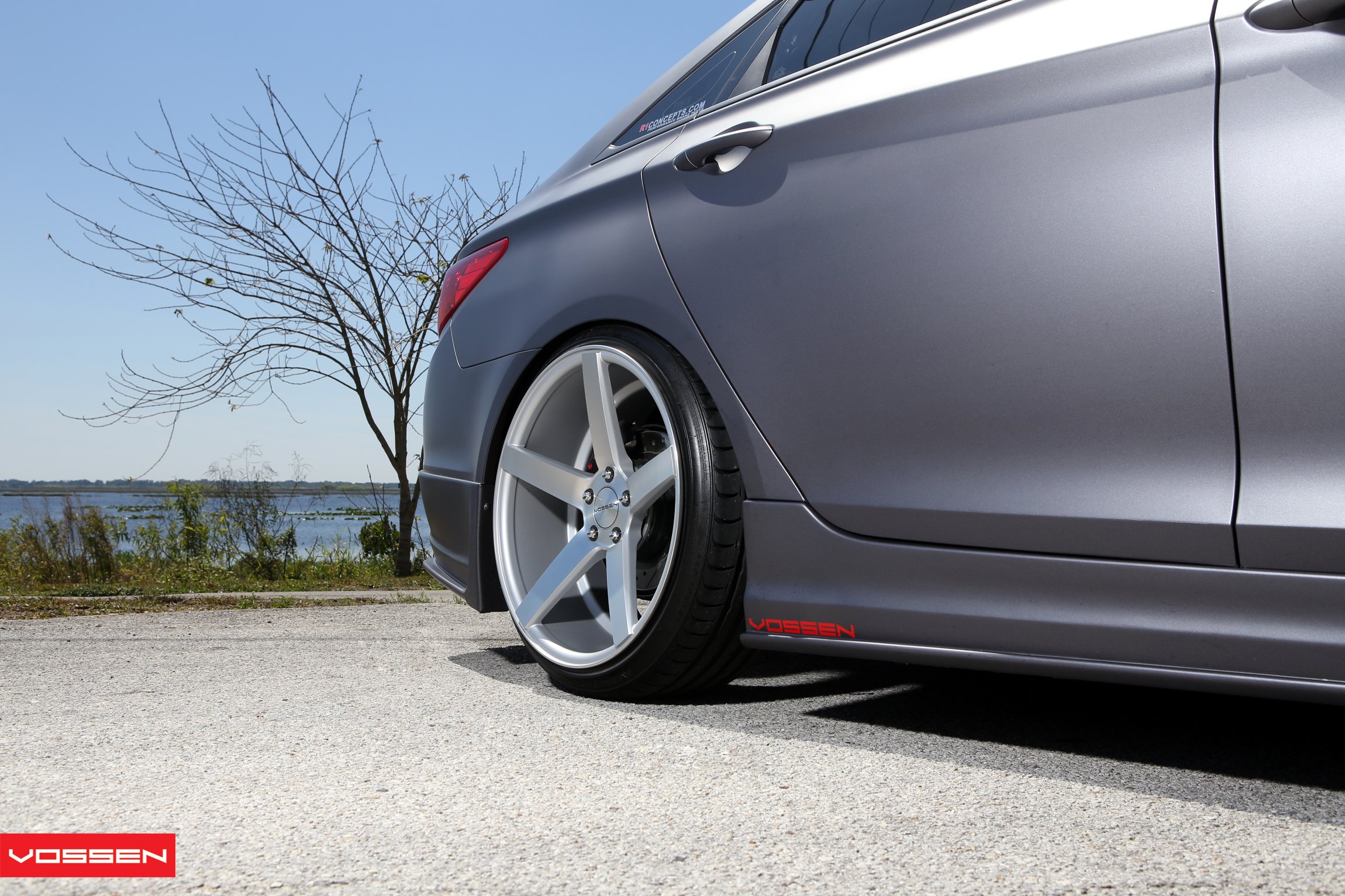 Gray Matte Hyundai Sonata Looking Mean on Custom Rims | CARiD.com Gallery