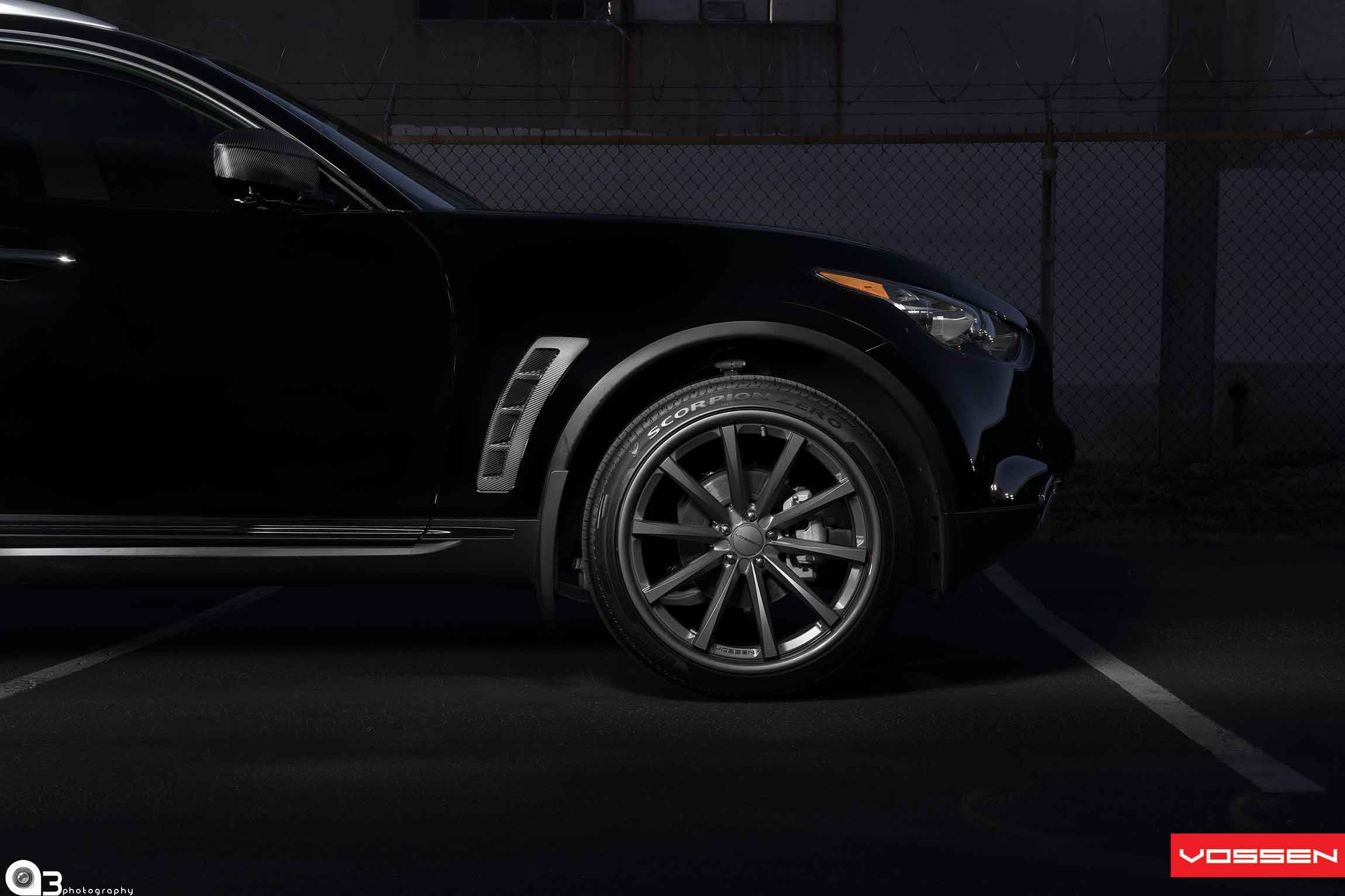 Black Infiniti FX35 Looks Even More Sinister with Dark Smoke Vossen ...