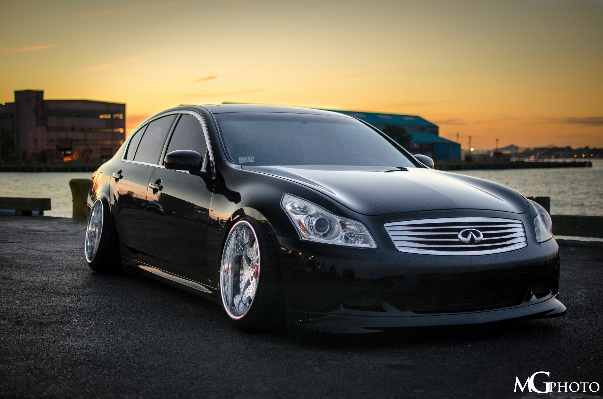 Stanced Out Infiniti G37 with Chrome Billet Grille | CARiD.com Gallery