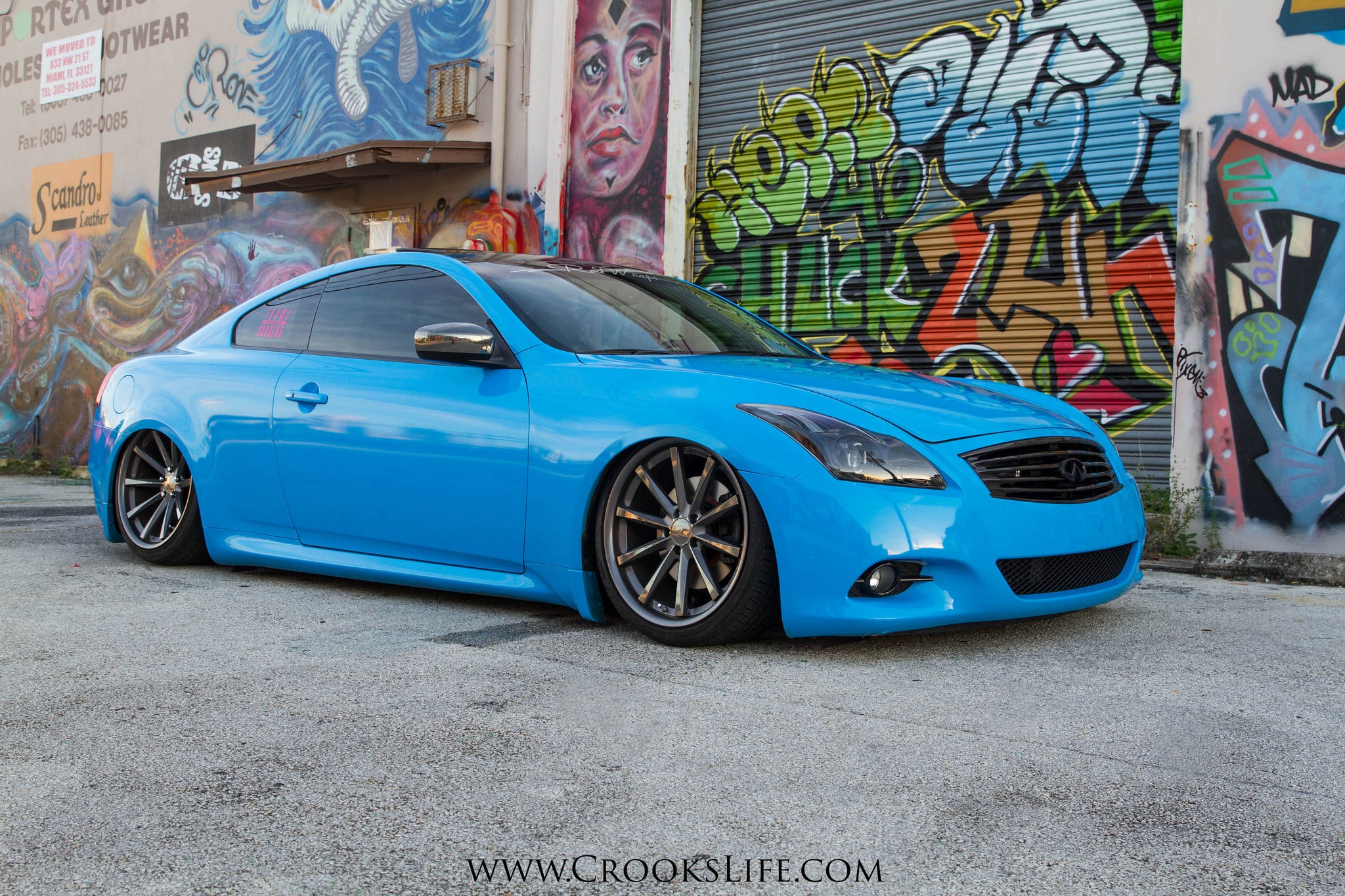 Riding Low Stanced Blue Infiniti G37 | CARiD.com Gallery
