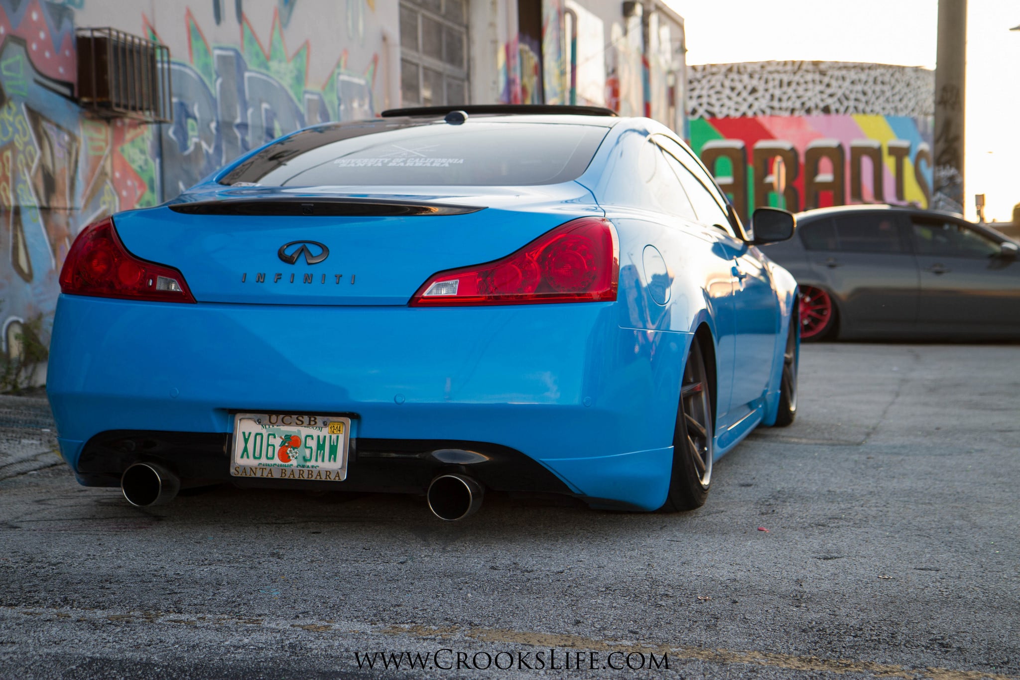 Riding Low Stanced Blue Infiniti G37 | CARiD.com Gallery