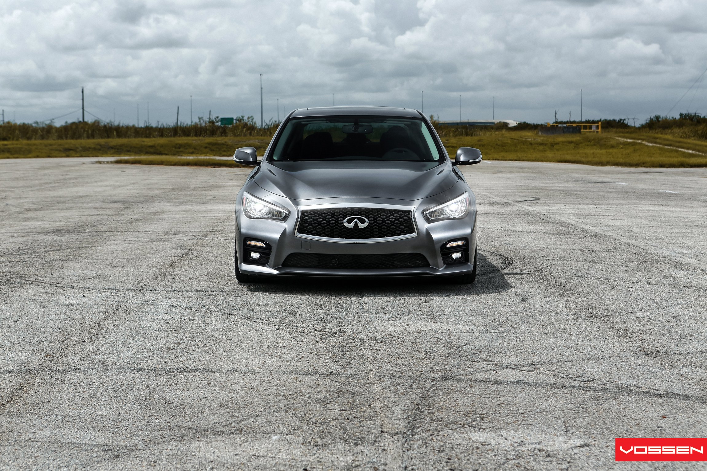 Classy Custom Gray Metallic Infiniti Q50 Put on Vossen Rims | CARiD.com ...