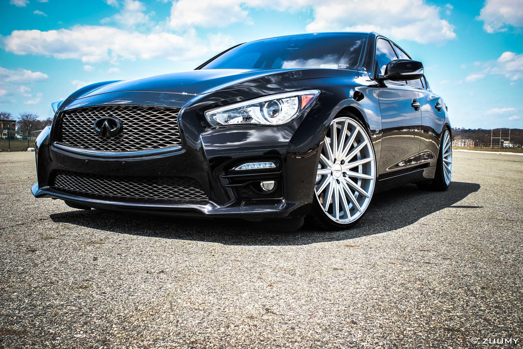 Chrome Custom Accessories on Gloss Black Infiniti Q50 | CARiD.com Gallery