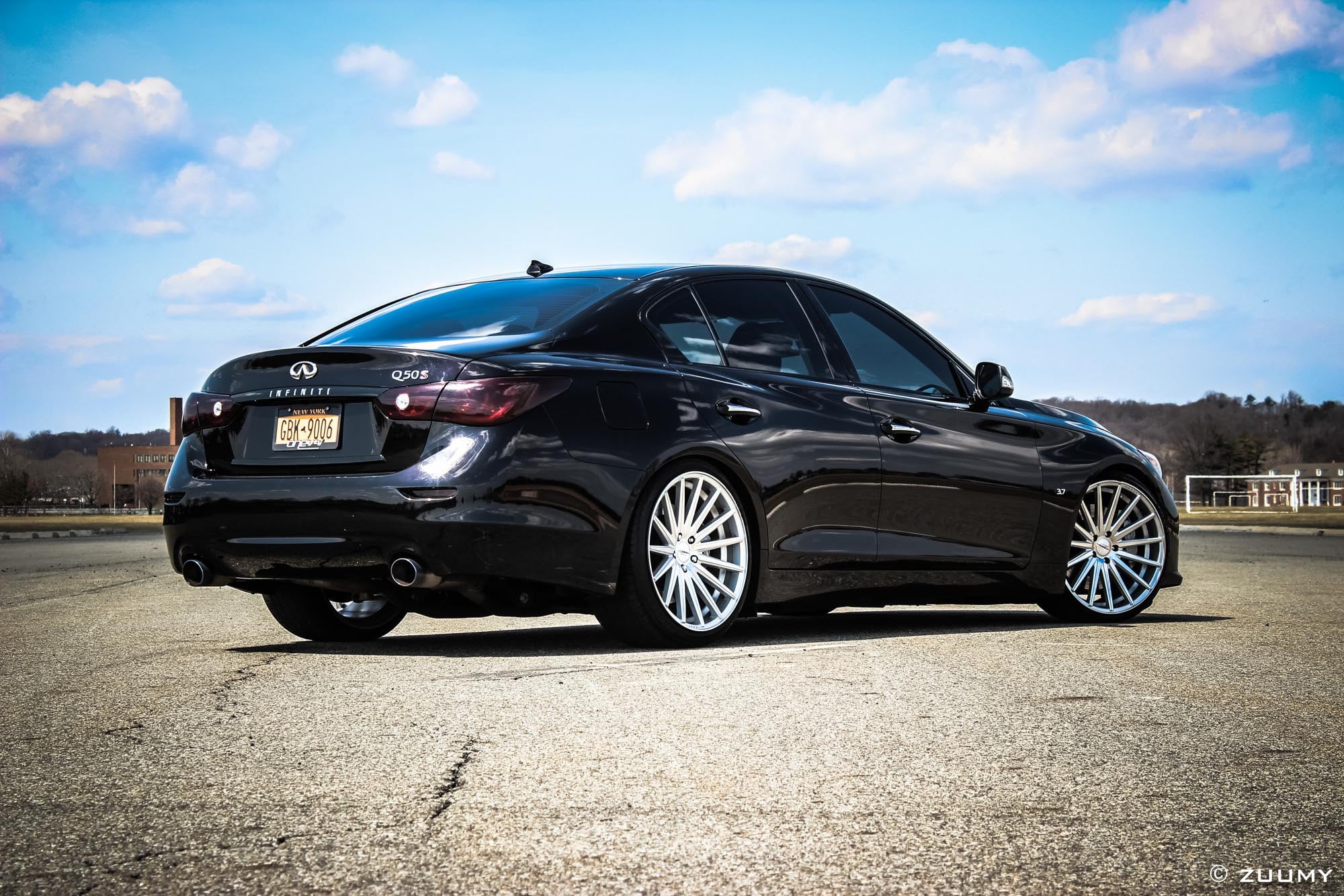 Chrome Custom Accessories on Gloss Black Infiniti Q50 | CARiD.com Gallery