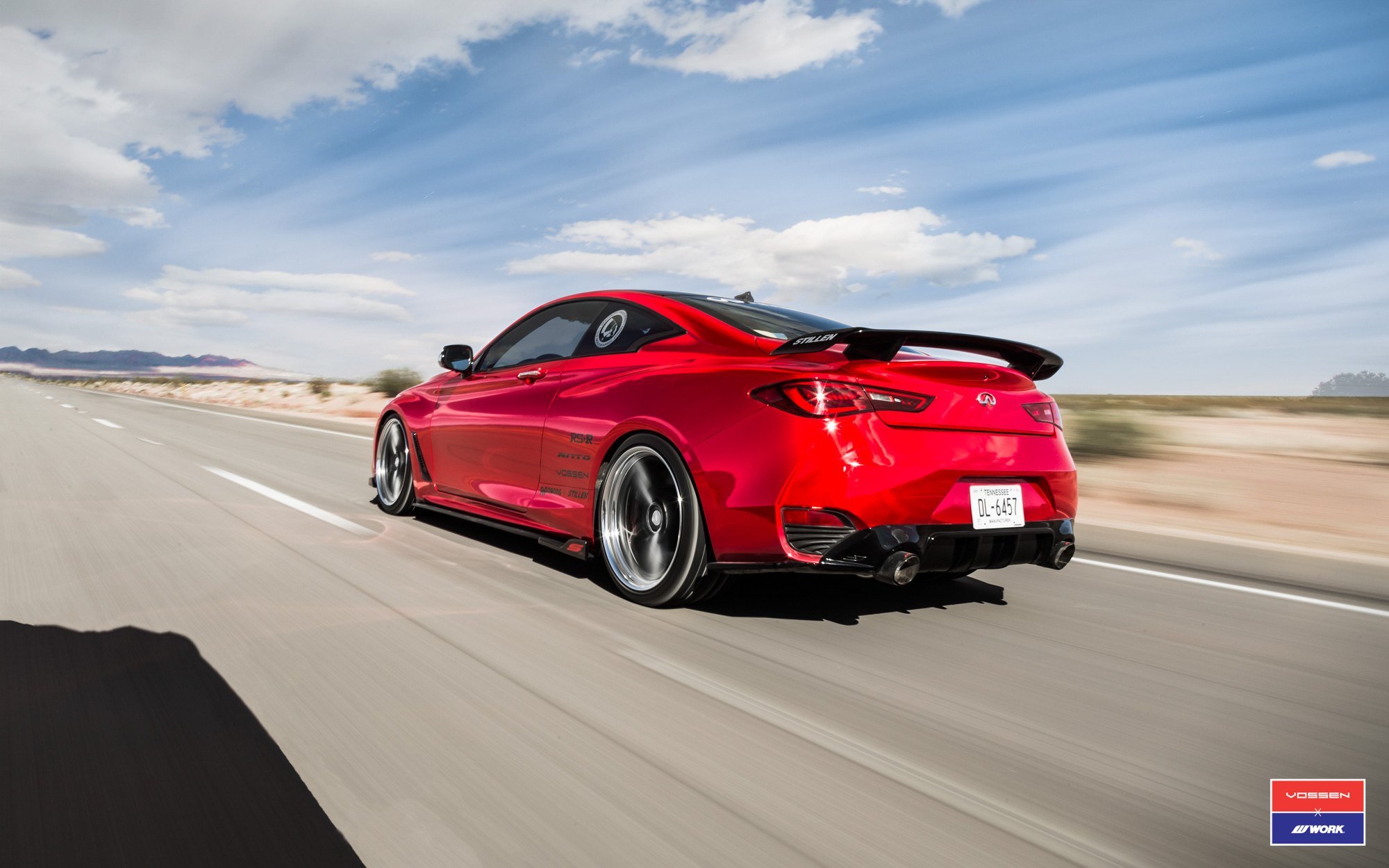 Red Infiniti Q60 Spruced Up with Chrome Grille and Vossen Rims | CARiD ...