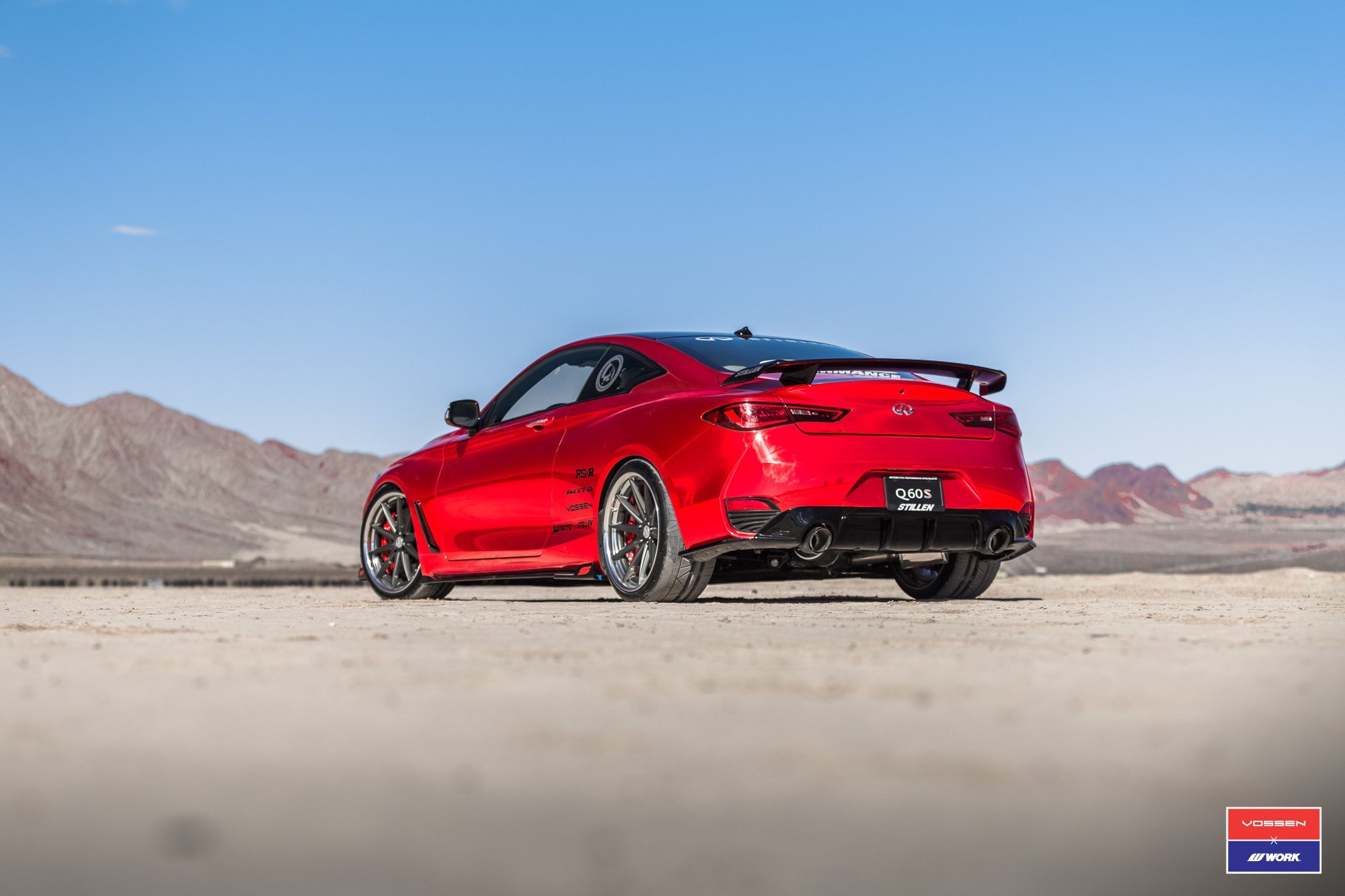 Red Infiniti Q60 Spruced Up with Chrome Grille and Vossen Rims | CARiD ...