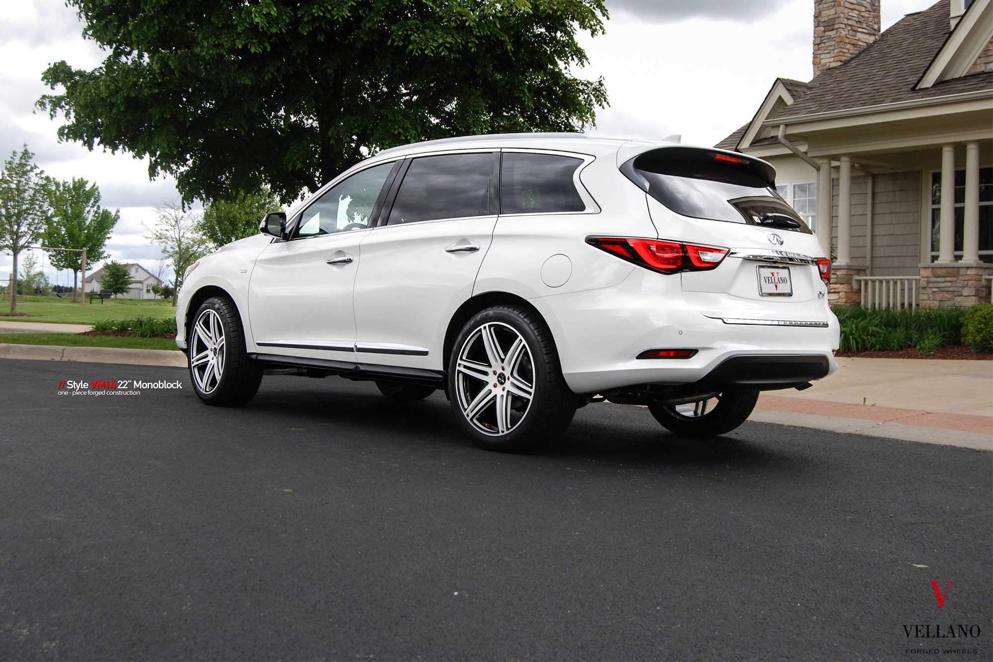 Imposing White Infiniti QX60 on 6 Spoke Split Wheels | CARiD.com Gallery