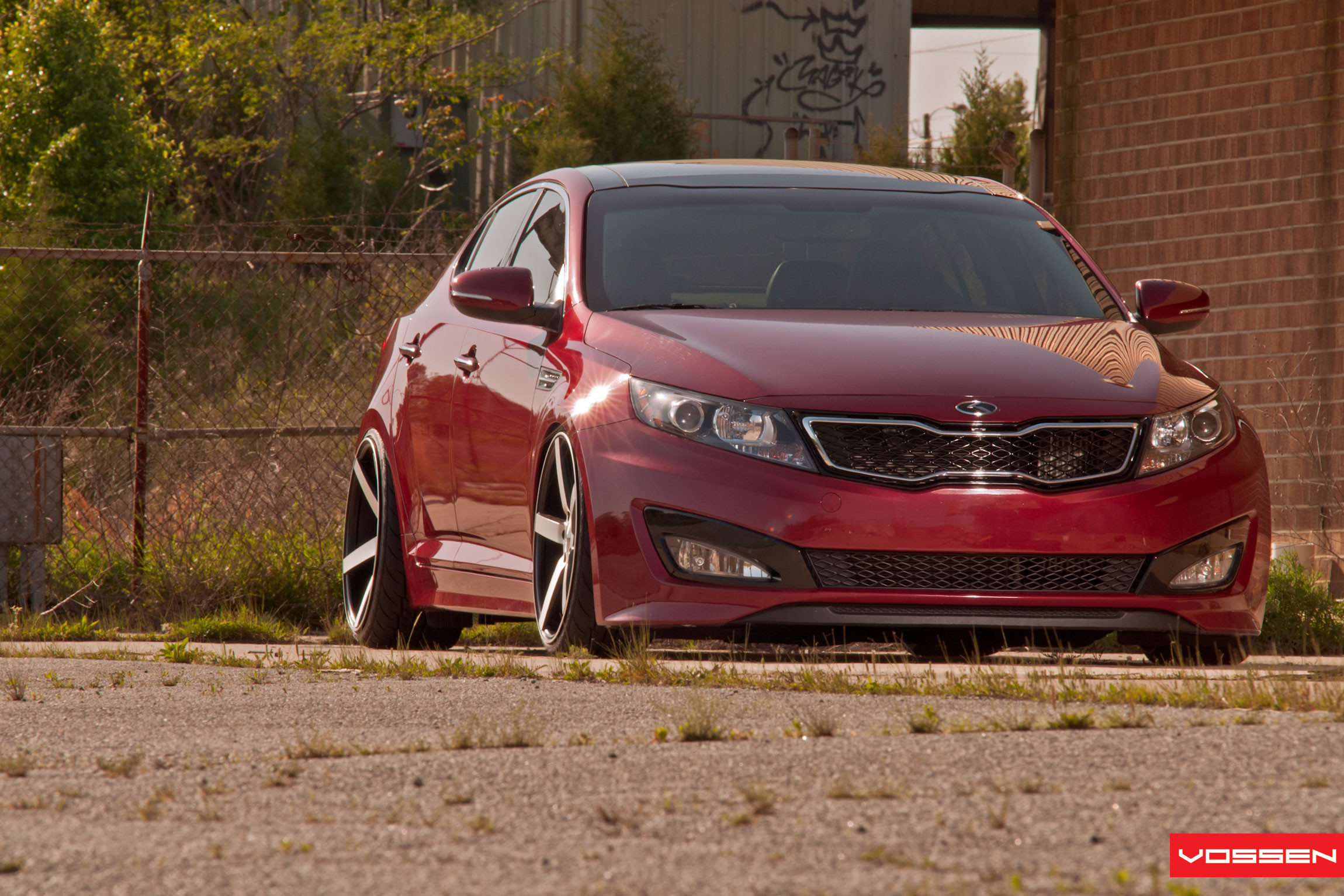 Stanced Out Kia Optima With Air Suspension and Custom Wheels | CARiD ...
