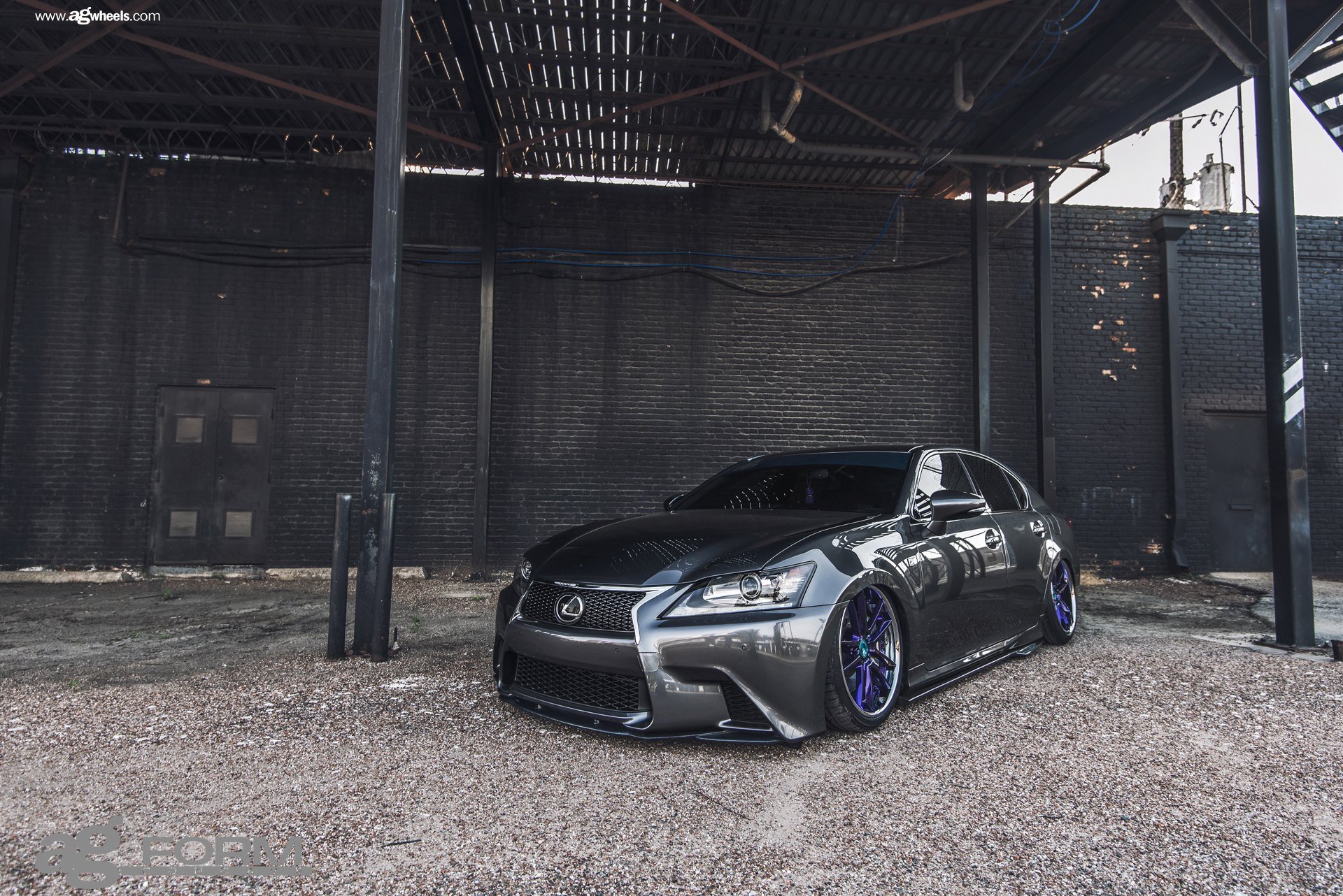 Stanced Lexus GS with Purple-Blue Rims by Avant Garde | CARiD.com Gallery