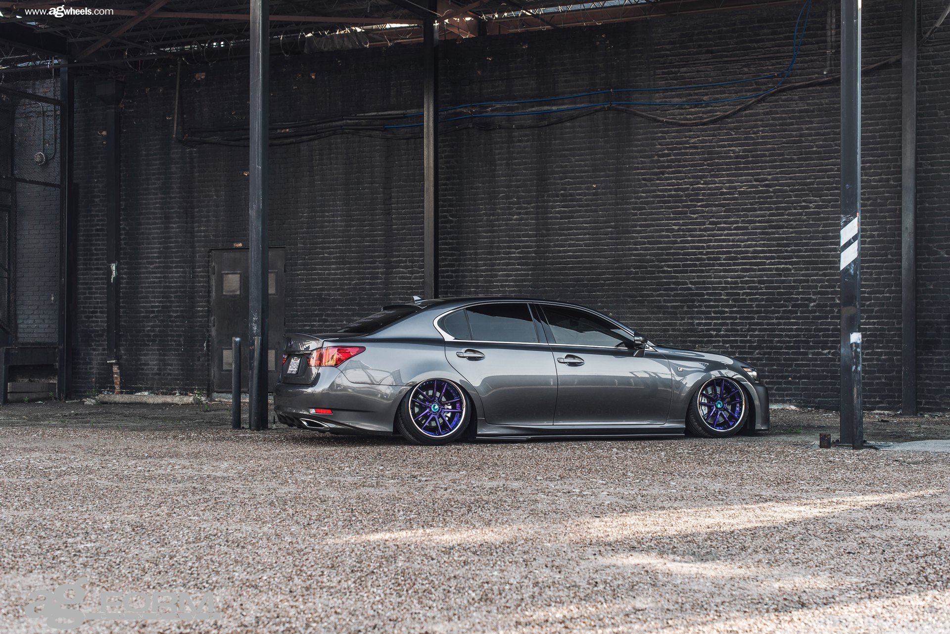 Stanced Lexus GS with Purple-Blue Rims by Avant Garde | CARiD.com Gallery