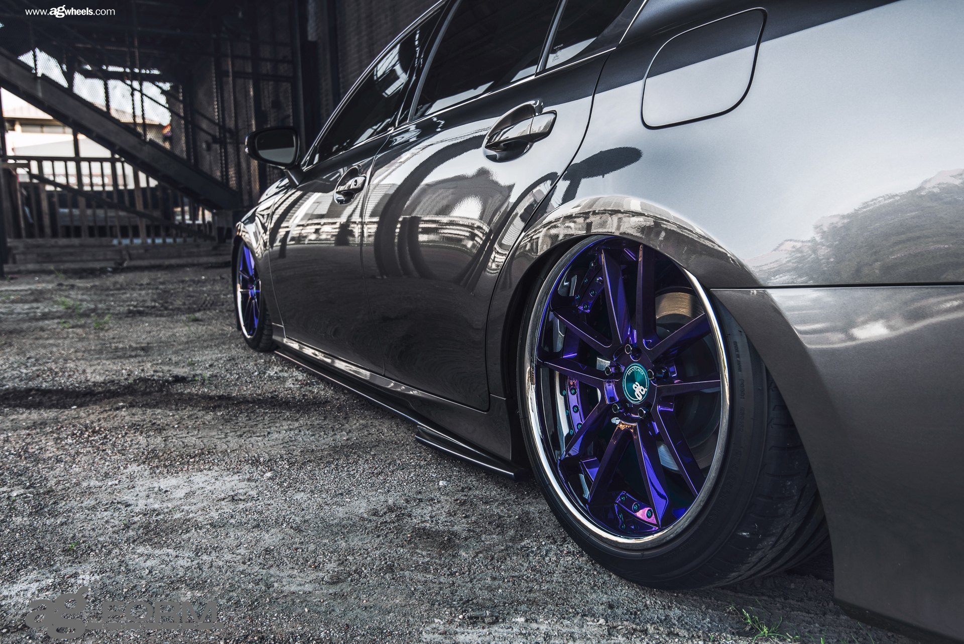 Stanced Lexus GS with Purple-Blue Rims by Avant Garde | CARiD.com Gallery