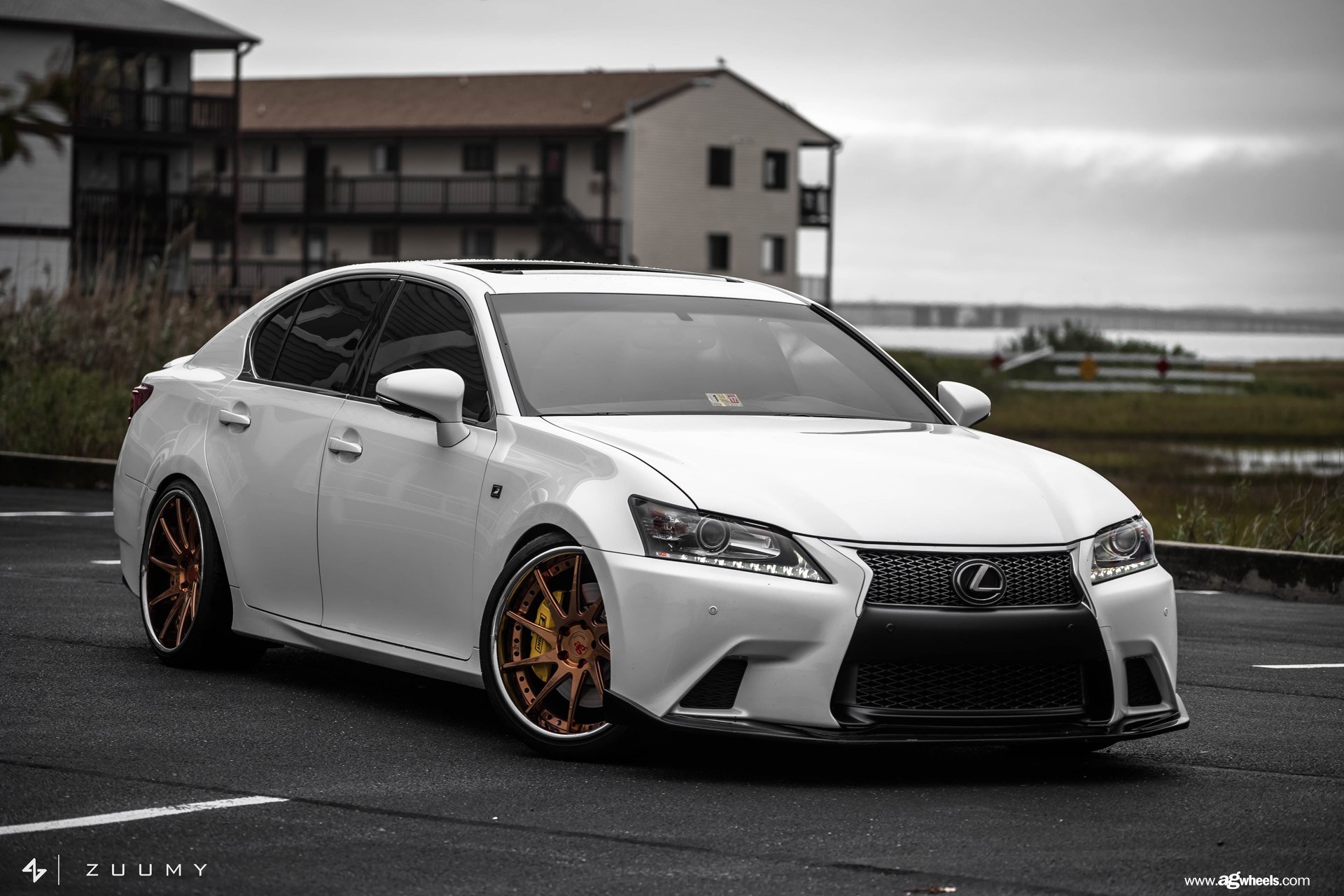 Bossy Mode On: White Lexus GS on Bronze Avant Garde Wheels | CARiD.com ...