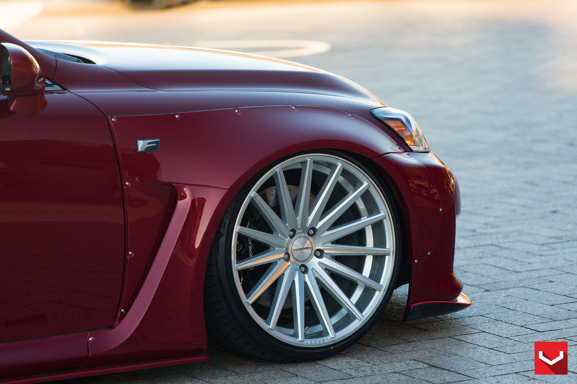 Heavily Customized Lowered Red Lexus IS Featuring Gold License Plate ...