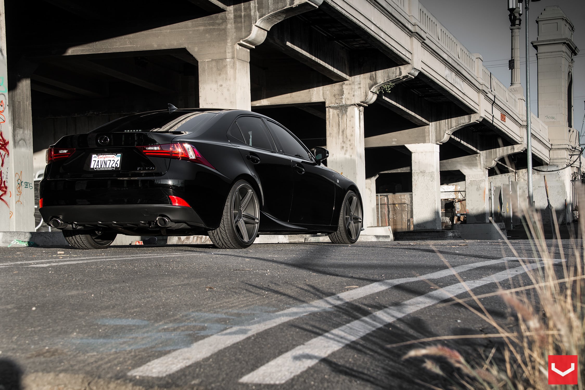 Blacked out Lexus IS F-Sport Enhanced With Vossen Rims | CARiD.com Gallery