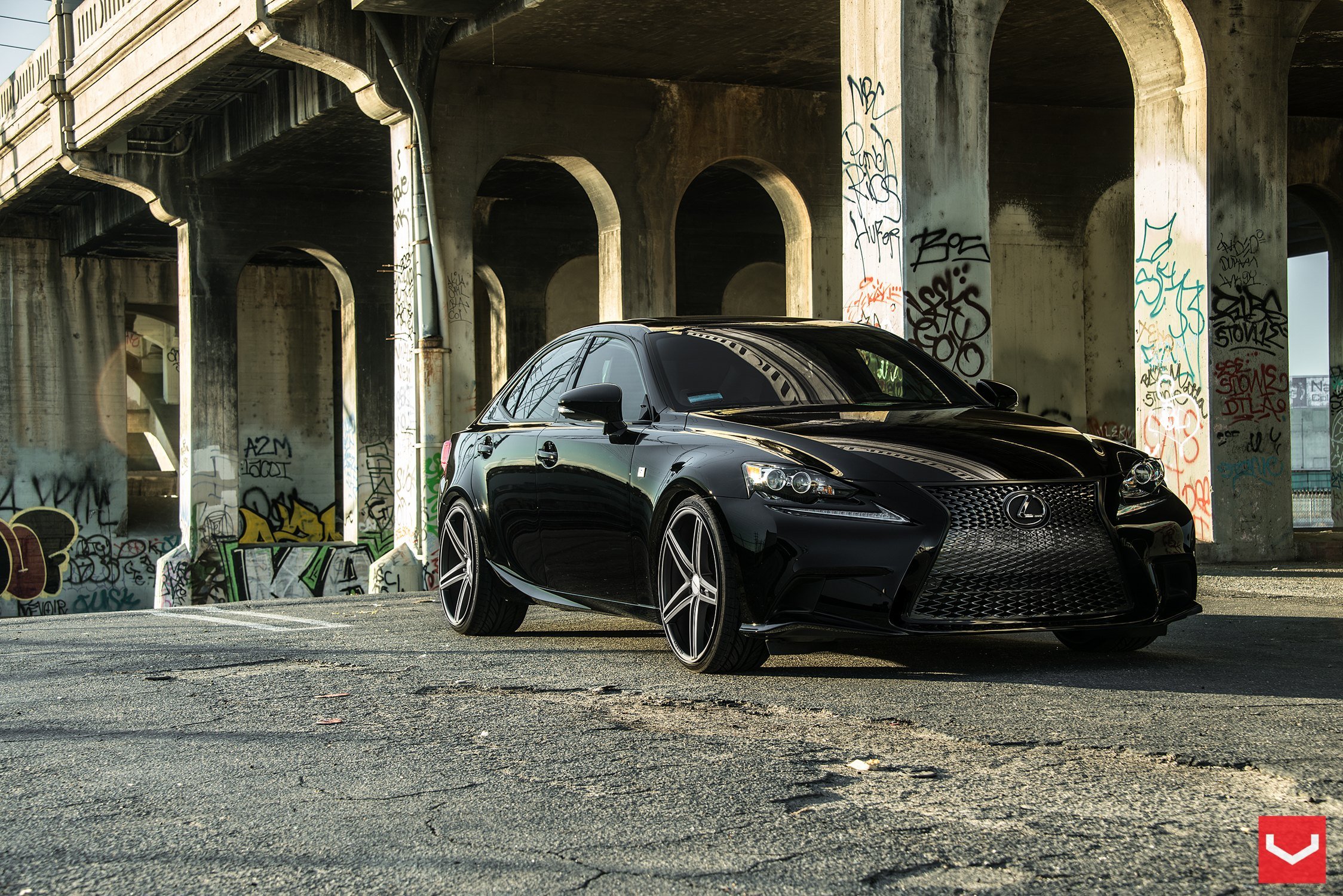 Blacked out Lexus IS F-Sport Enhanced With Vossen Rims | CARiD.com Gallery