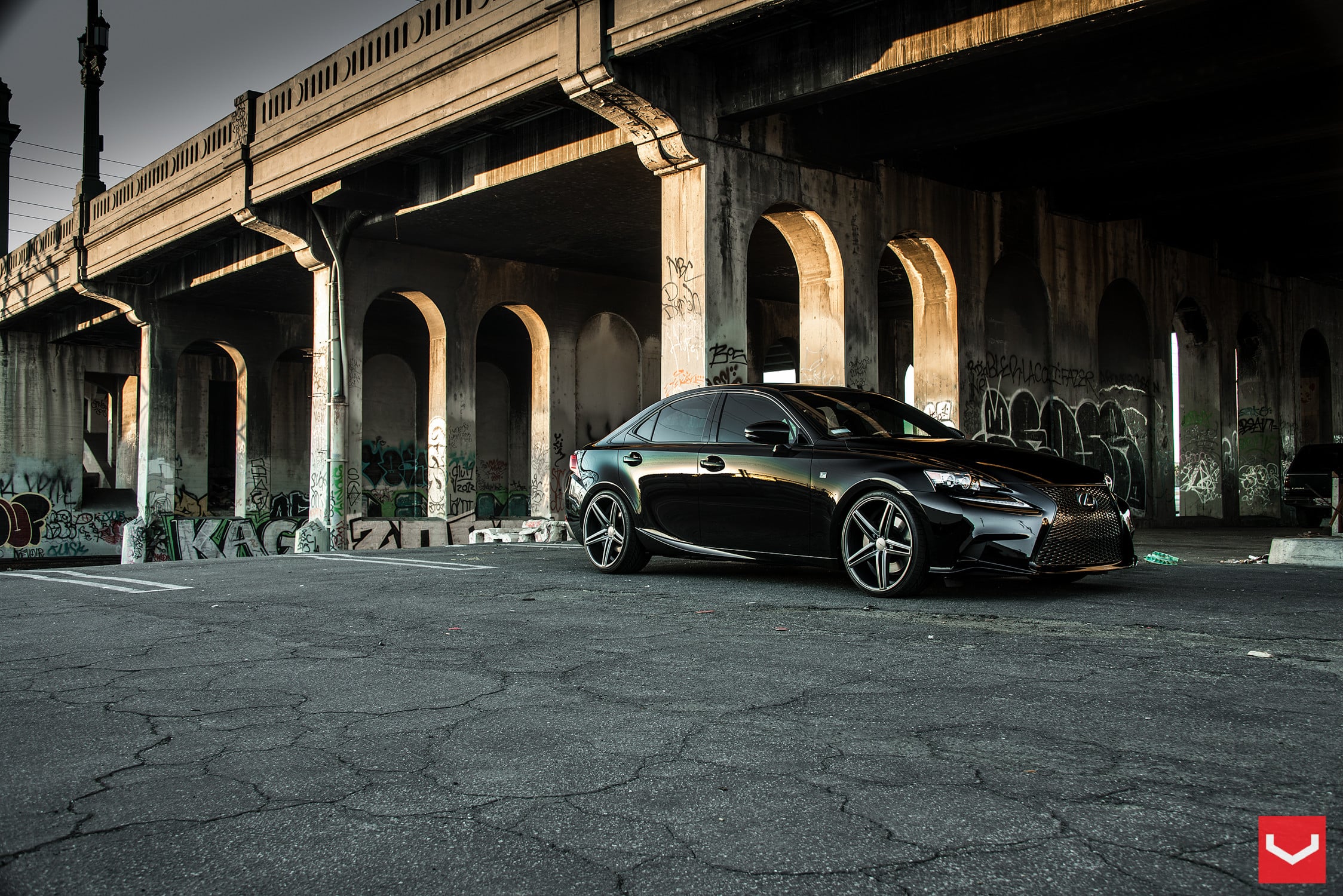 Blacked out Lexus IS F-Sport Enhanced With Vossen Rims | CARiD.com Gallery