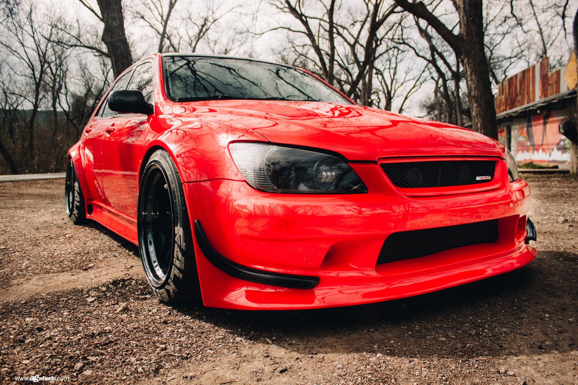 Red Lowered Lexus IS Wearing Black Avant Garde Wheels | CARiD.com Gallery