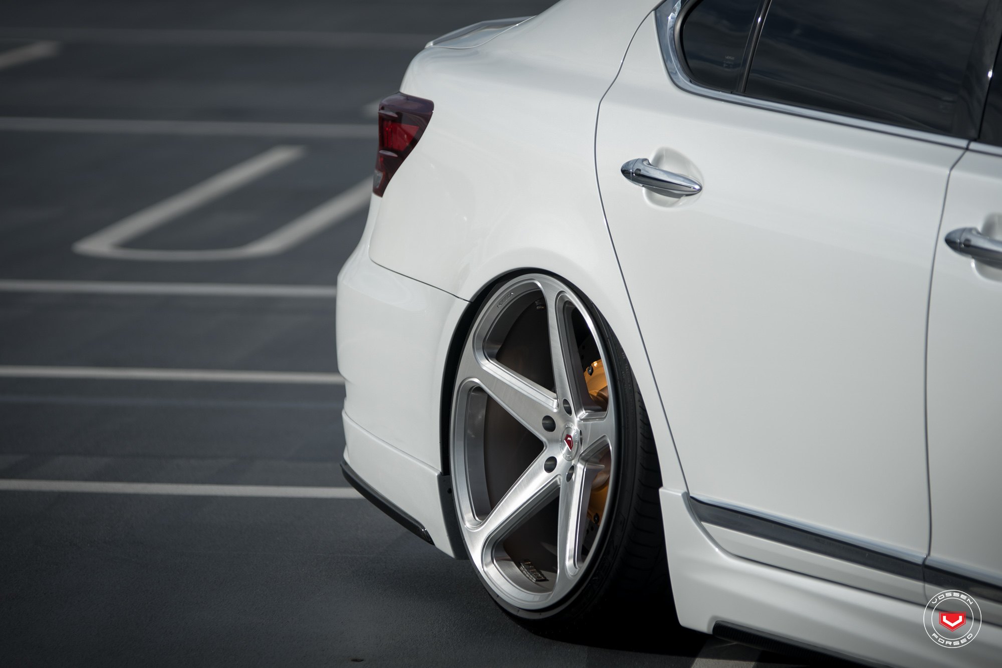 White Pearl Lexus LS Sitting on Vossen Wheels with Red Brakes | CARiD ...