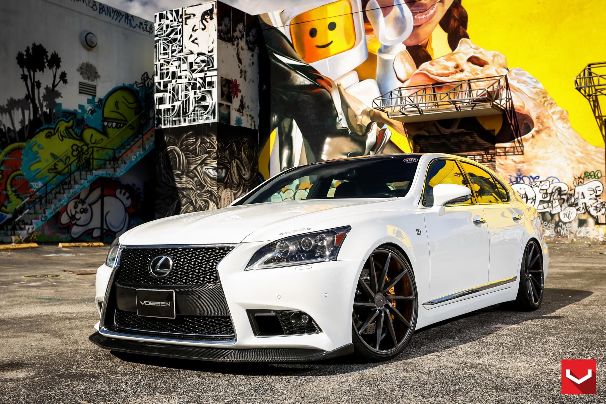 White Lexus LS with Carbon Fiber Solution | CARiD.com Gallery