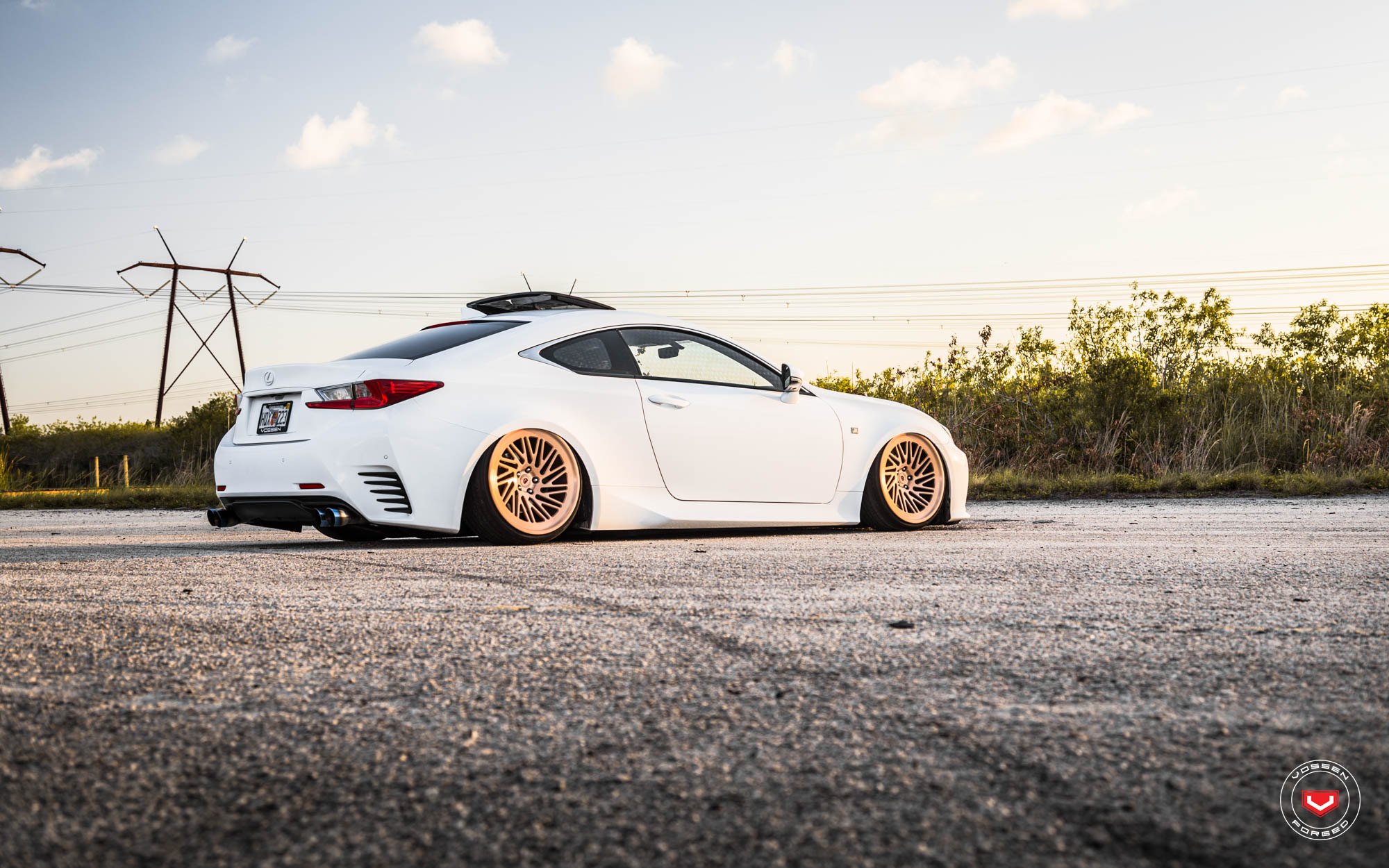 Exclusive Style Meets Performance: White Lexus RC on Bronze Forged ...