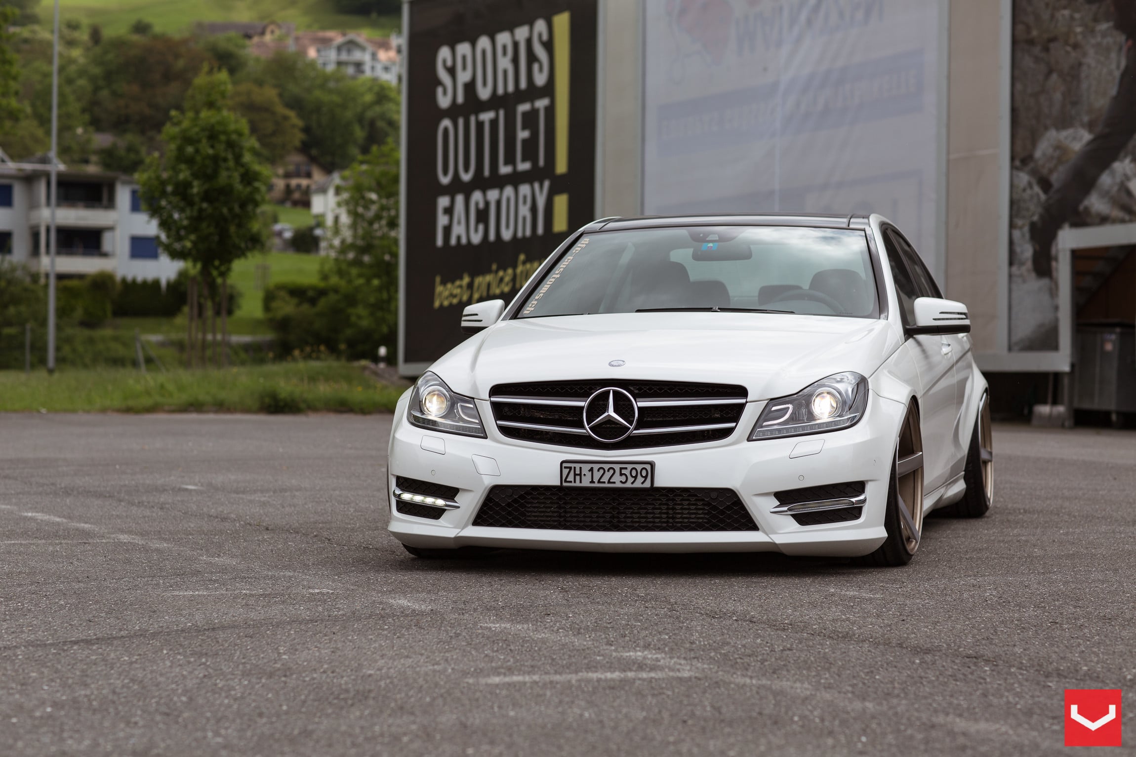 Stanced Mercedes C Class with A Few Aftermarket Parts | CARiD.com Gallery