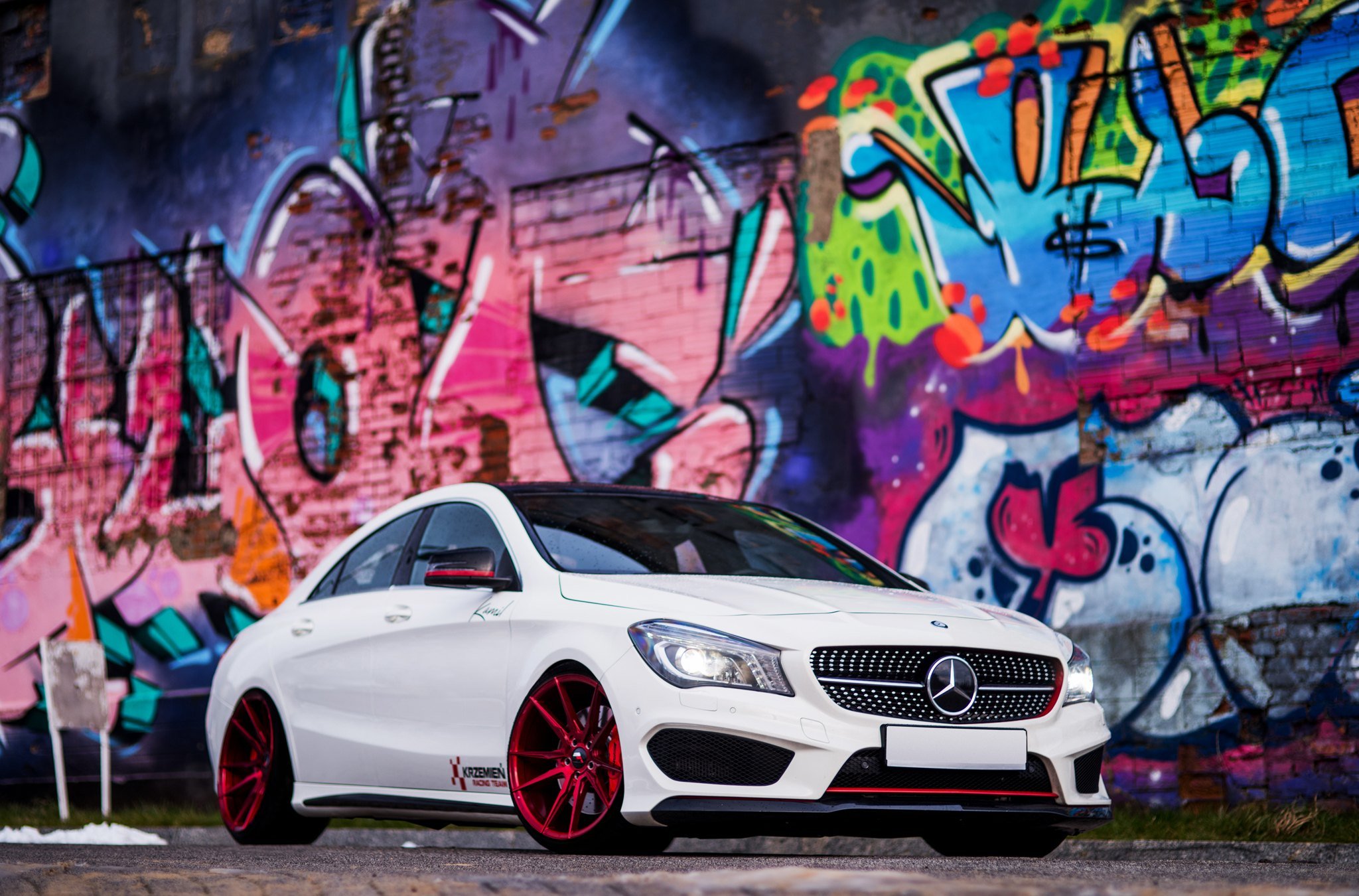 Burgundy Red Red JR Wheels on White Mercedes CLA Class | CARiD.com Gallery