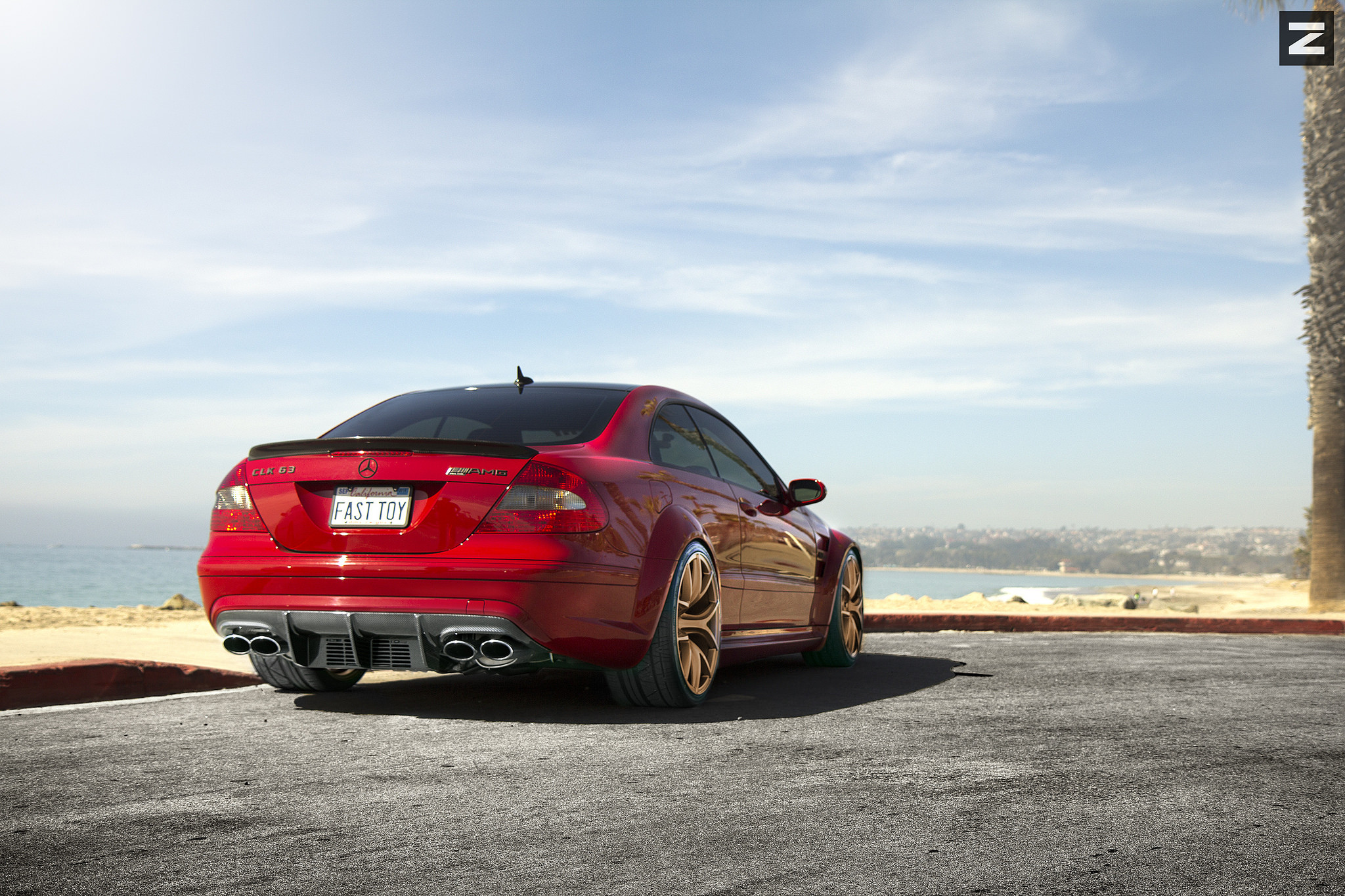 Eye-Catching Red Mercedes CLK Class on Bronze Bottoms | CARiD.com Gallery