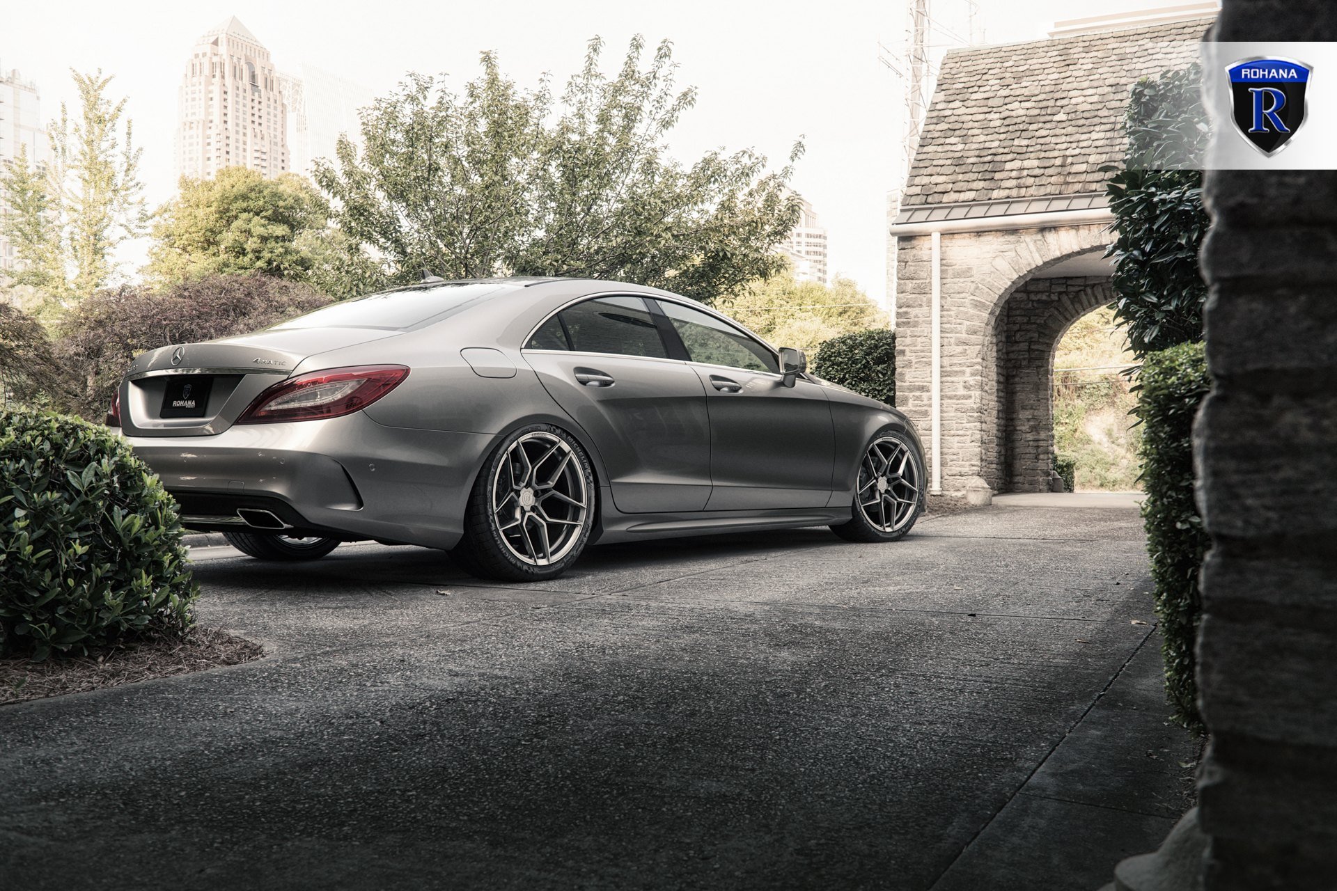 Sporty Looking Yet Elegant: Silver Mercedes CLS Class Rolling on Custom ...