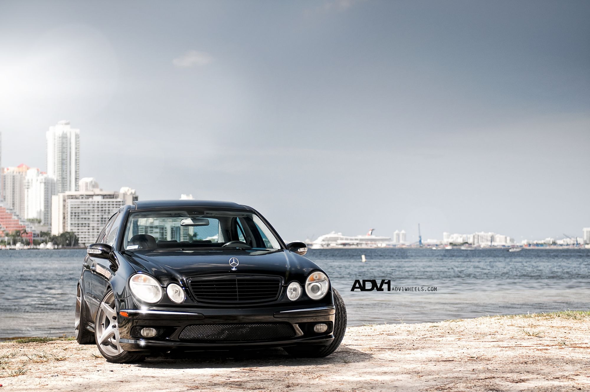 Lowered Mercedes E55 AMG on Classy ADV1 Rims | CARiD.com Gallery