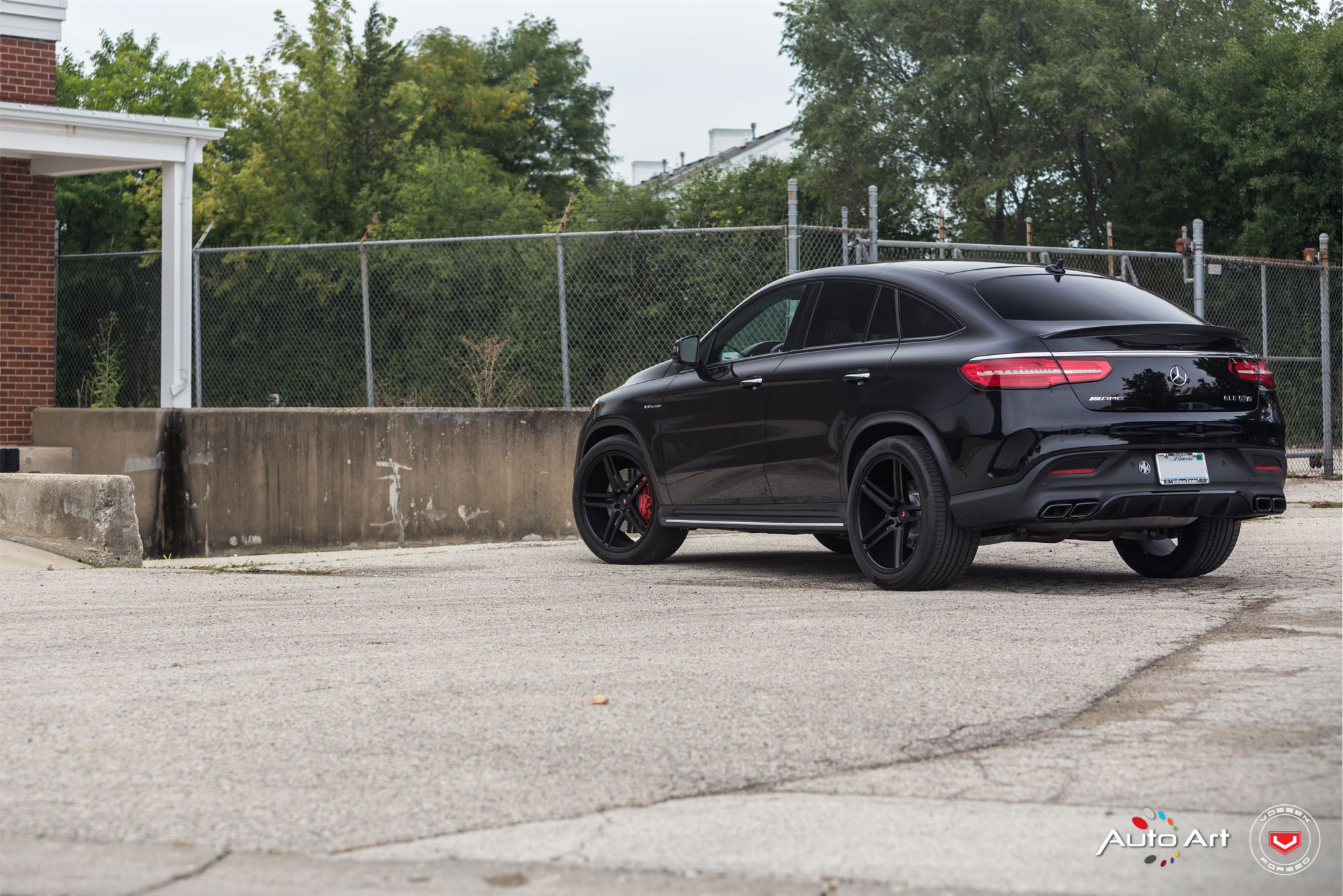 Custom Black Mercedes GLE Sitting on Vossen Rims with Red Brakes ...