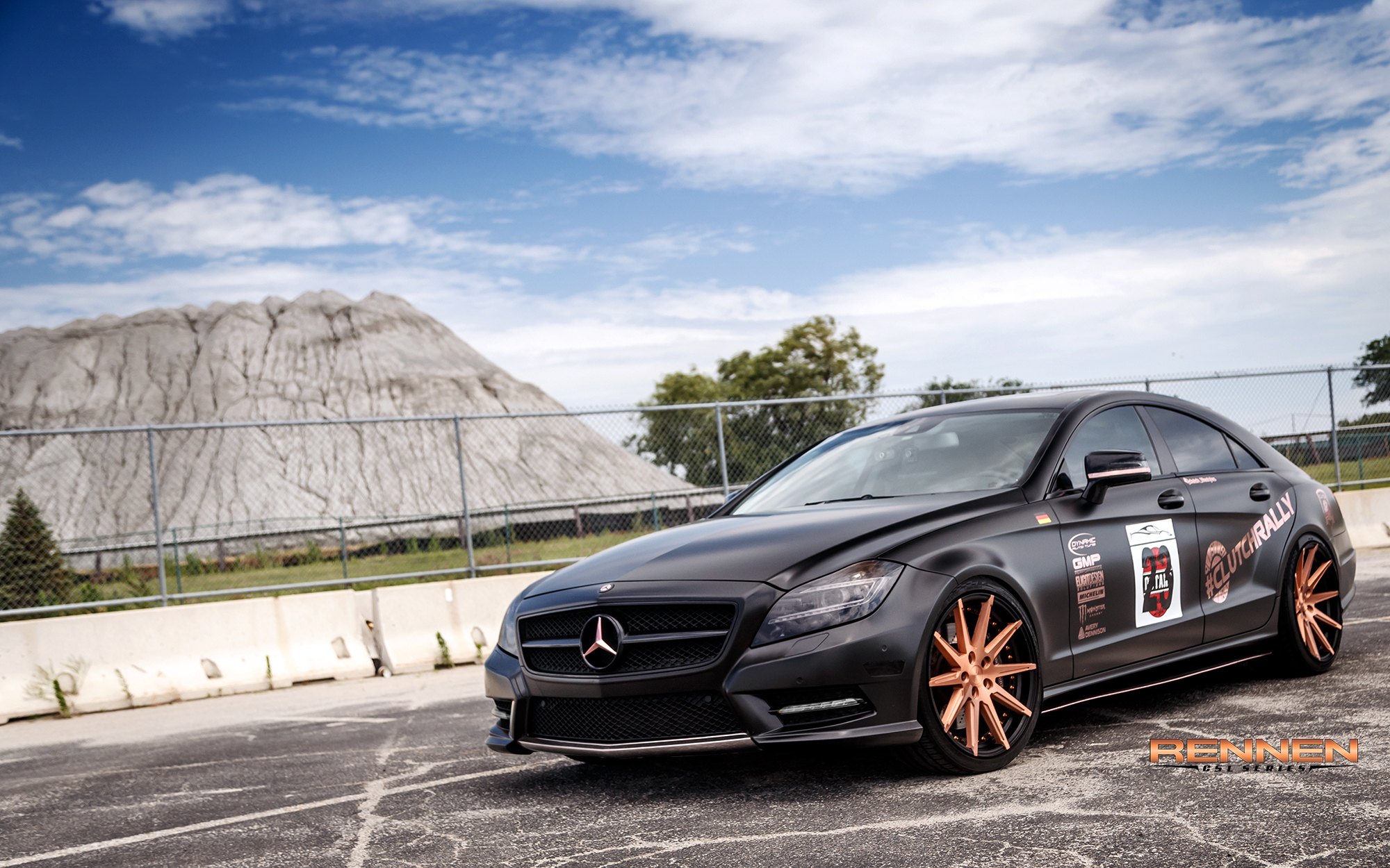 Exotic- Looking Matte Bronze Rennen Rims on Black Mercedes S Class ...