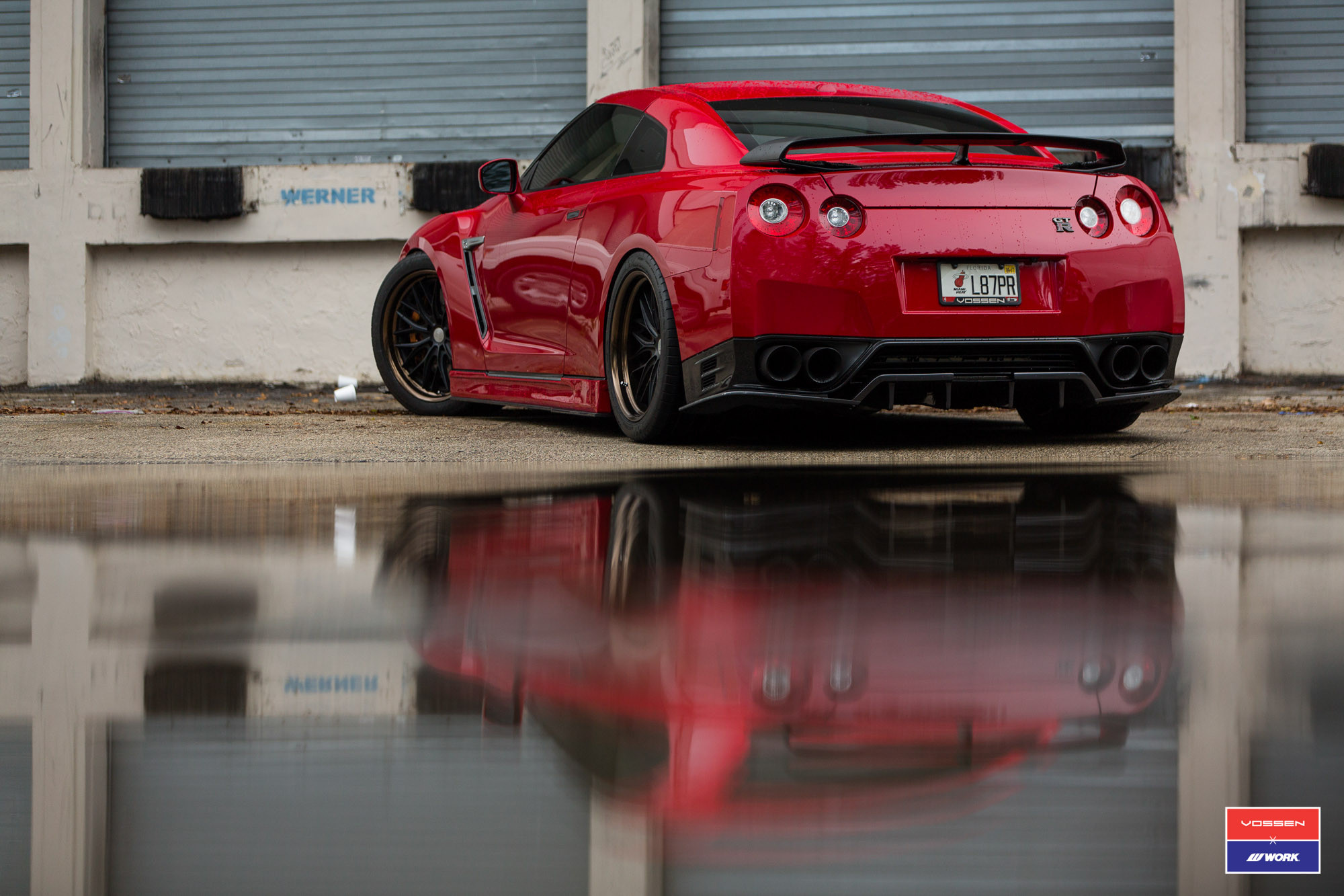 Red R35 GT-R on Limited Edition Vossen x Work Wheels | CARiD.com Gallery