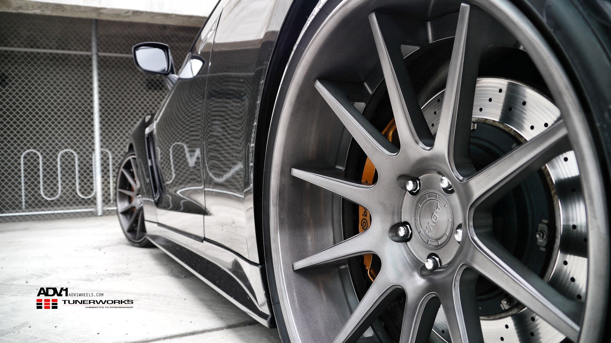 Stylish Gunmetal ADV1 Rims Adorning Black Nissan GT-R | CARiD.com Gallery