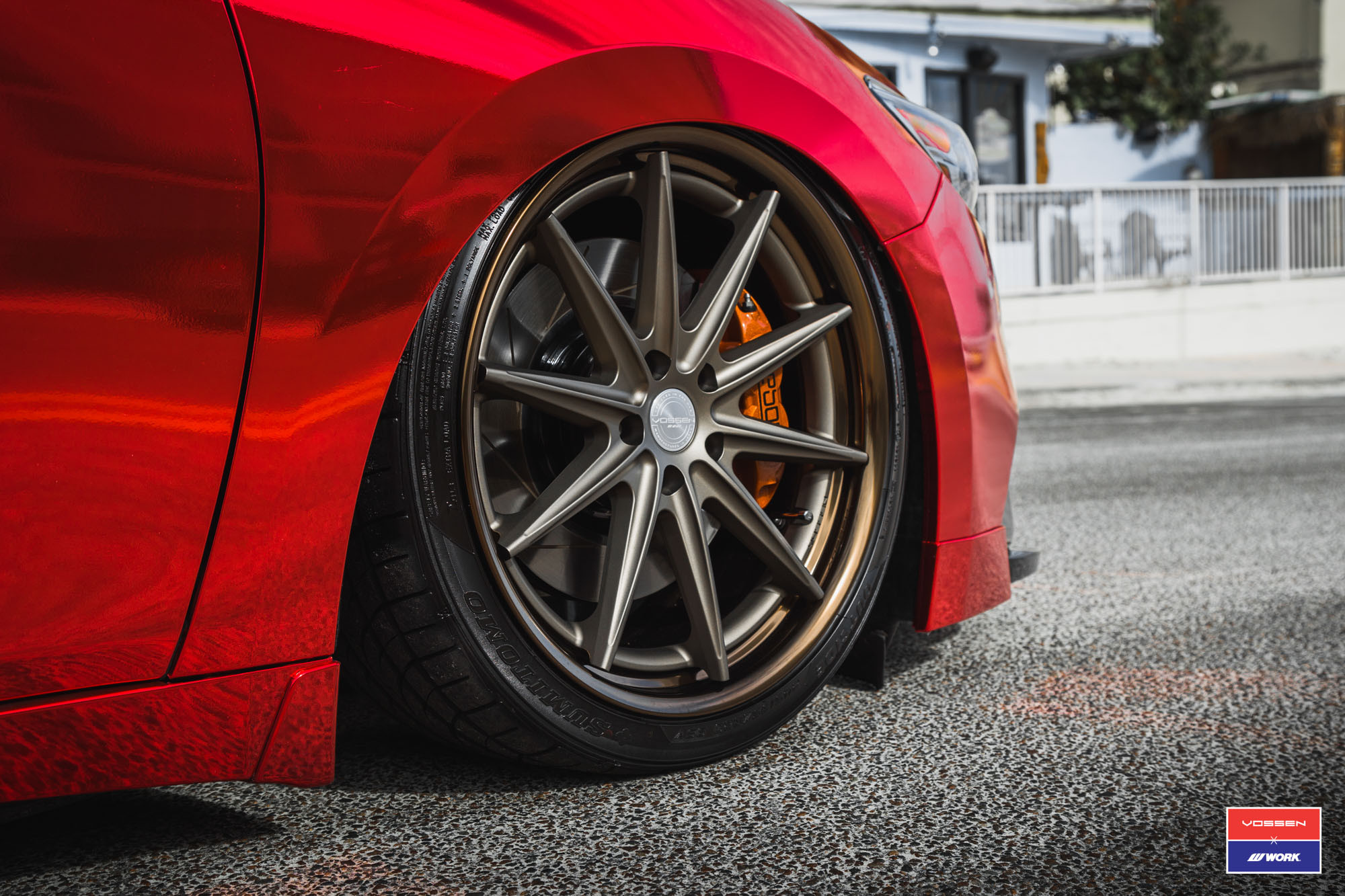 Slammed Nissan Maxima With a Chrome Red Wrap and Vossen Rims | CARiD ...