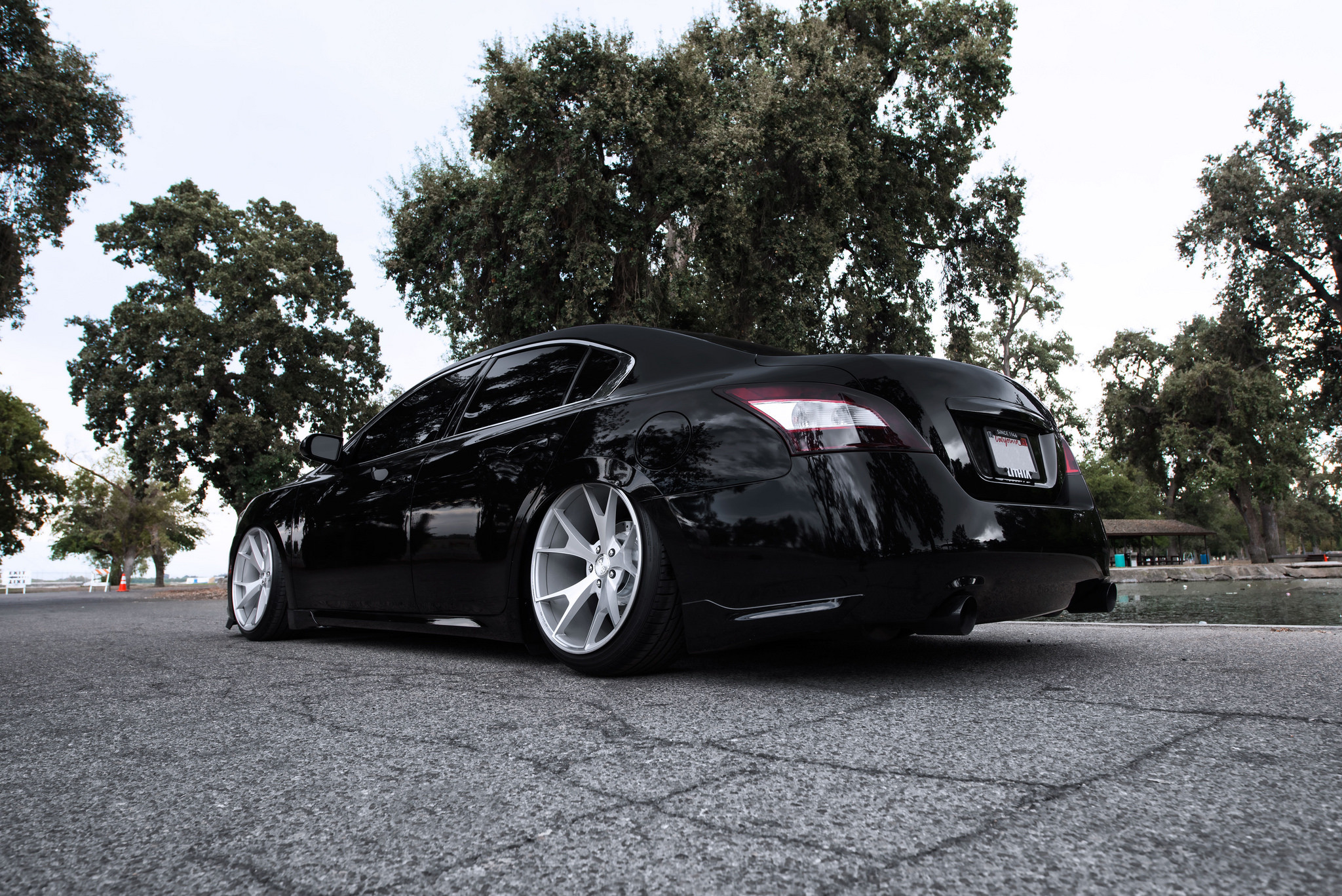 Darth Vader Approves: Tuned Black Nissan Maxima on Custom Wheels ...