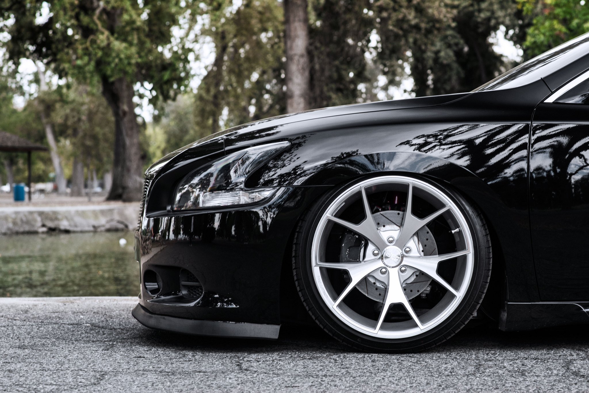 Darth Vader Approves: Tuned Black Nissan Maxima on Custom Wheels ...