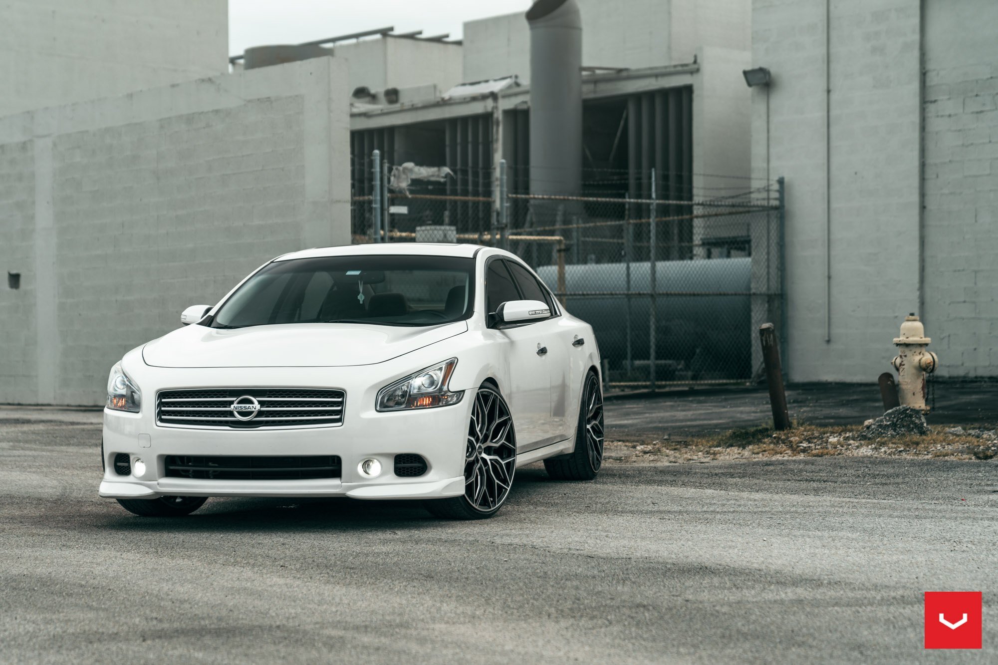 Attractive White Nissan Maxima Wearing Custom Forged Vossen Wheels ...