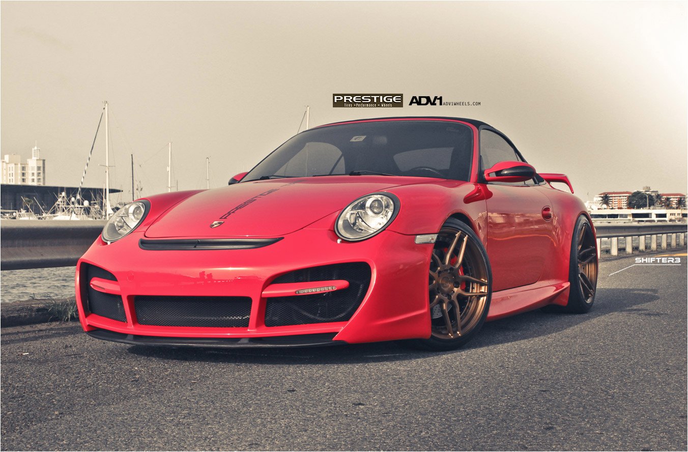 Unique Color Combination: Red Porsche 911 on Matte Bronze ADV1 Wheels ...