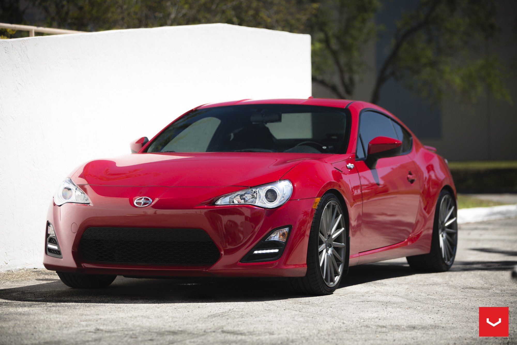 Apple Red Red Scion FRS Showing Off Crystal Clear Headlights and Chrome ...