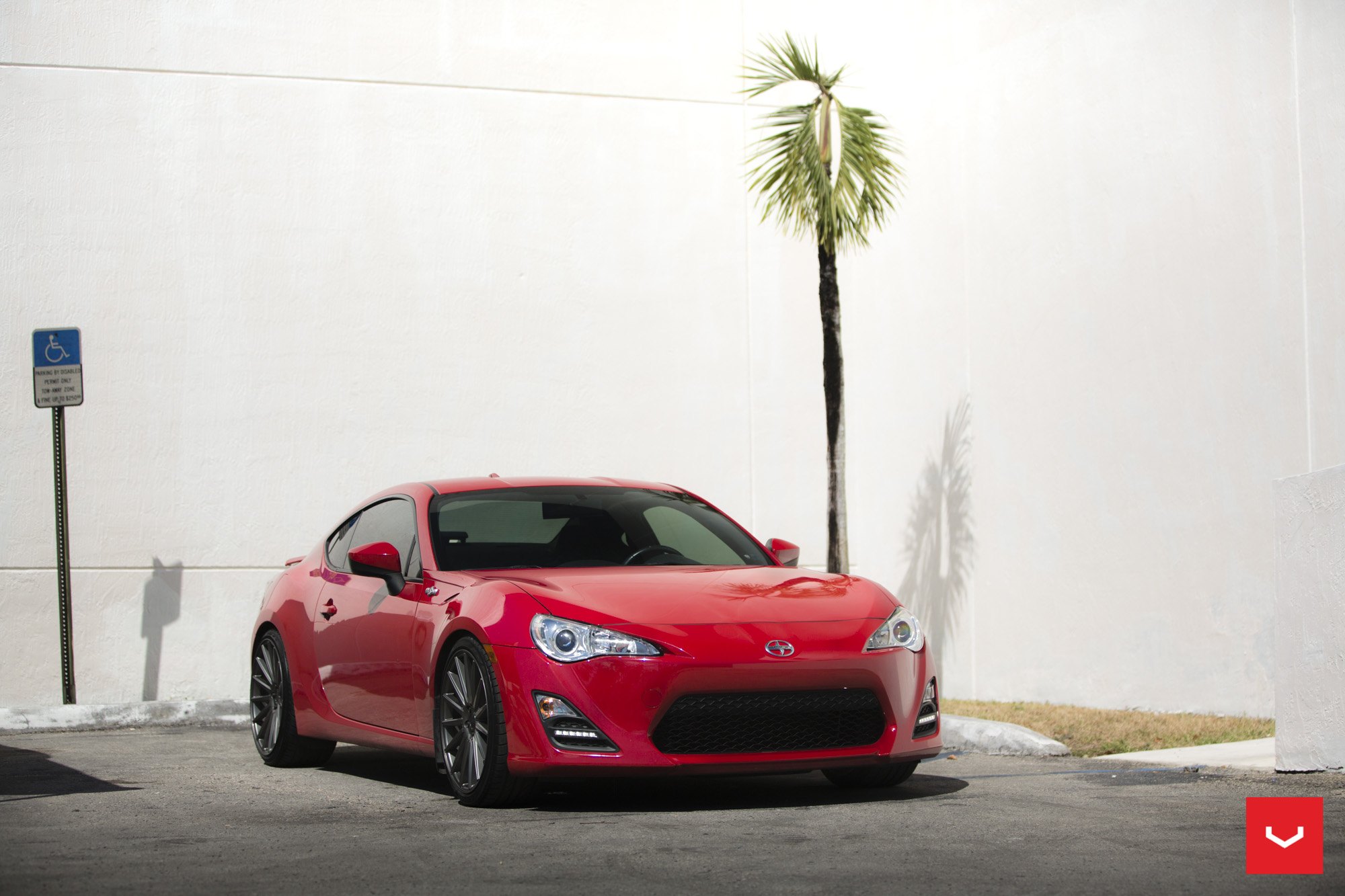 Apple Red Red Scion FRS Showing Off Crystal Clear Headlights and Chrome ...