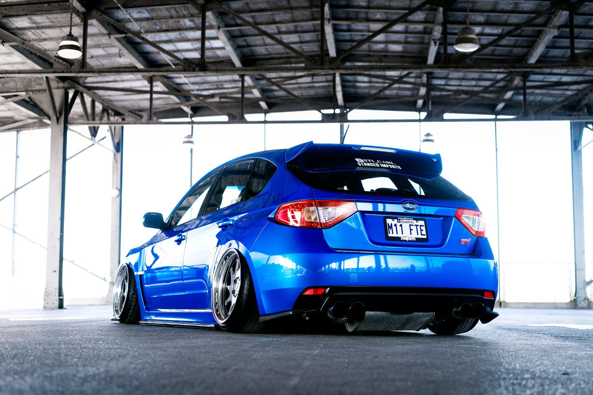 Slammed Subaru WRX STi with Rotiform OZT 3PC Wheels | CARiD.com Gallery