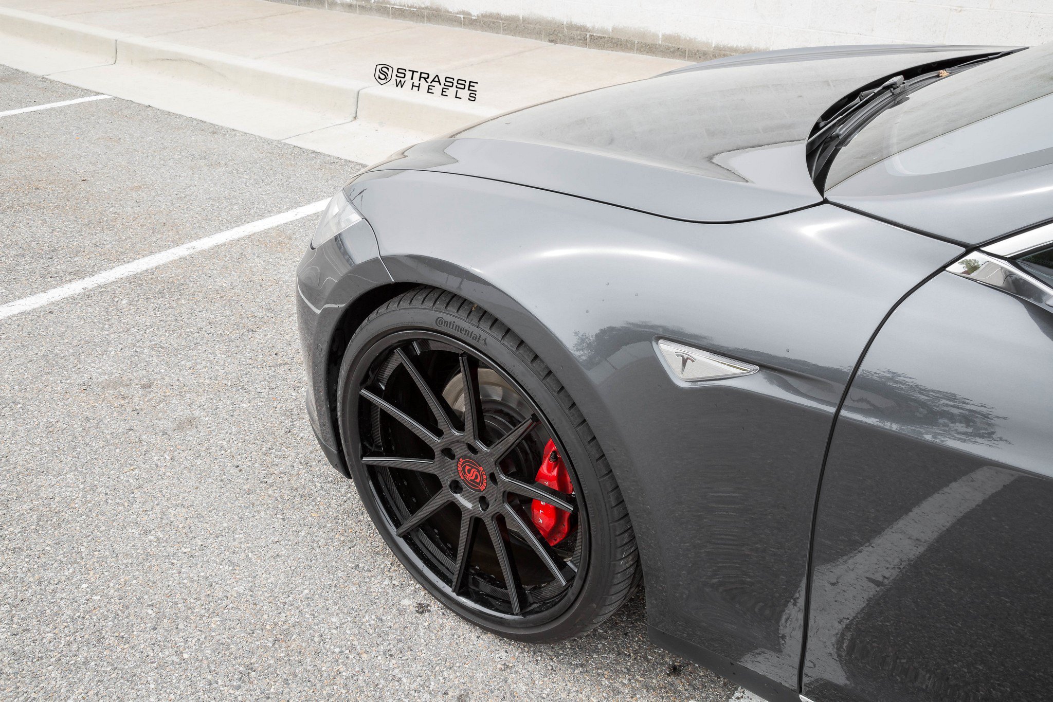 Dressed Up Gray Tesla Model S Boasting Carbon Fiber Wheels | CARiD.com ...