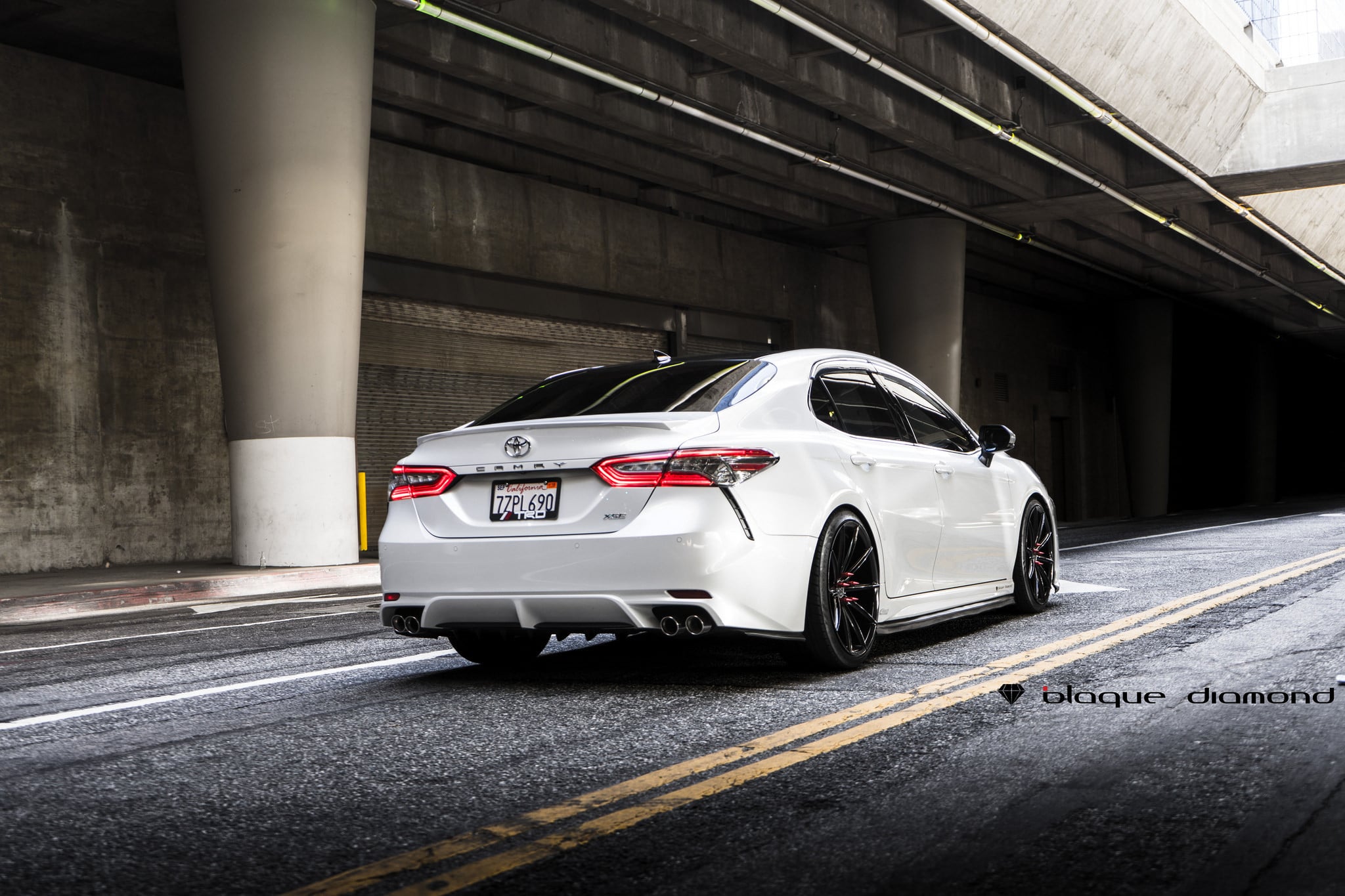 White Toyota Camry Customized with a Touch of Style and on Blaque ...
