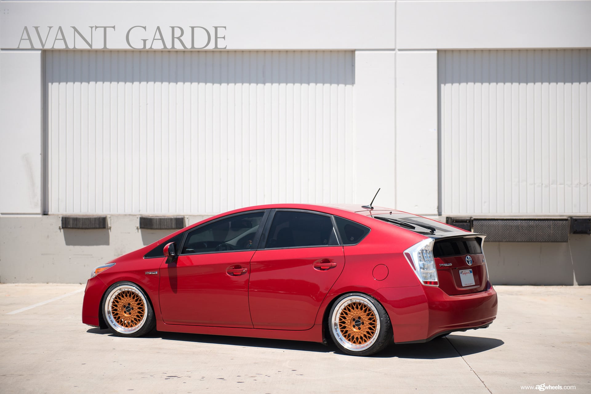 Red Toyota Prius Gets Upgraded Lighting and Bronze Avant Garde Wheels ...