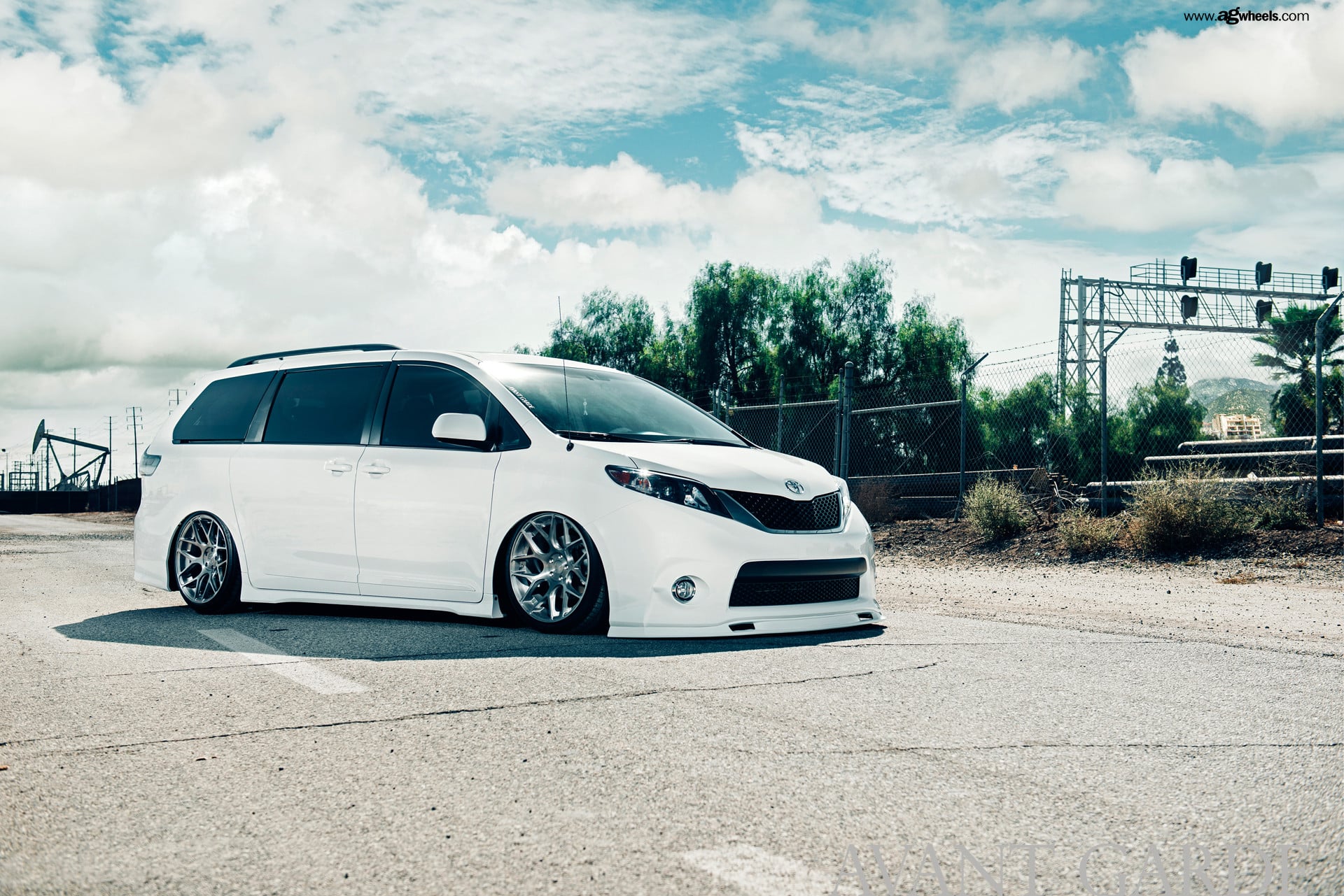 White Lowered Toyota Sienna Rolling on Avant Garde Wheels | CARiD.com ...