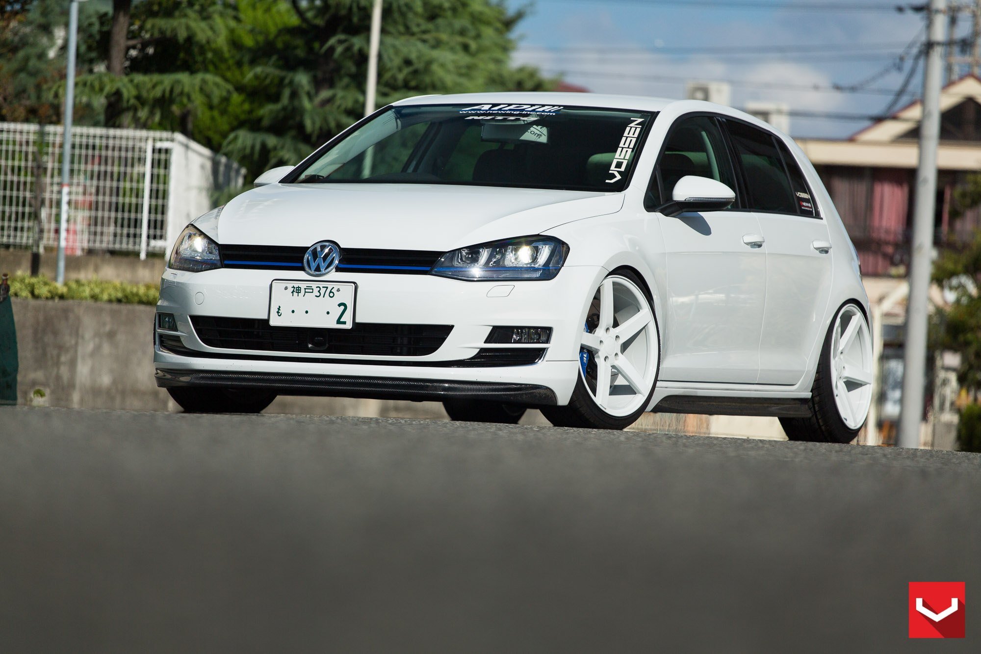 Customized White VW Golf GTI on Color Matched 5- Spoke Wheels | CARiD ...