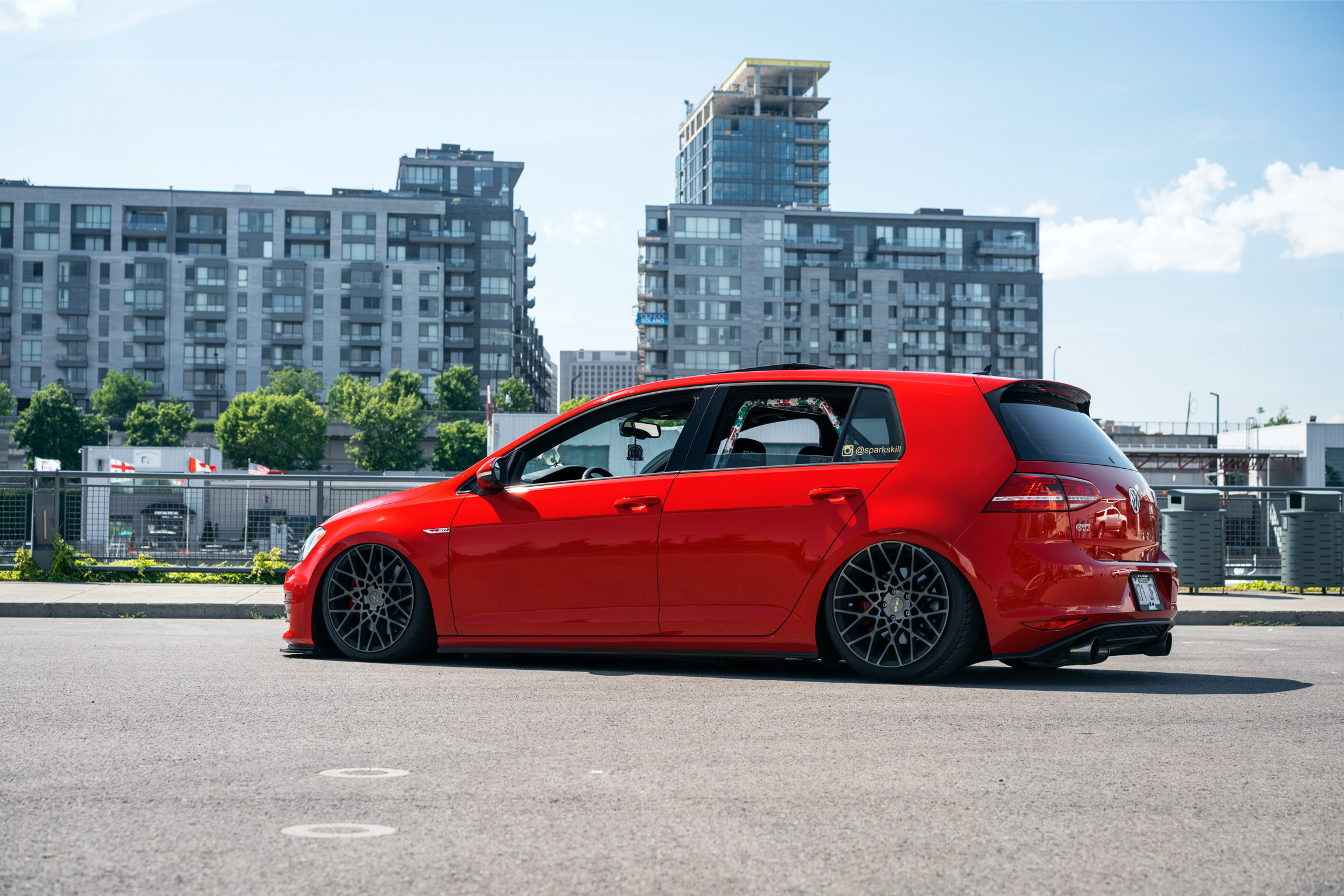 Insane Red Golf GTi With a Sport Roll Cage and Rotiform Custom Wheels ...