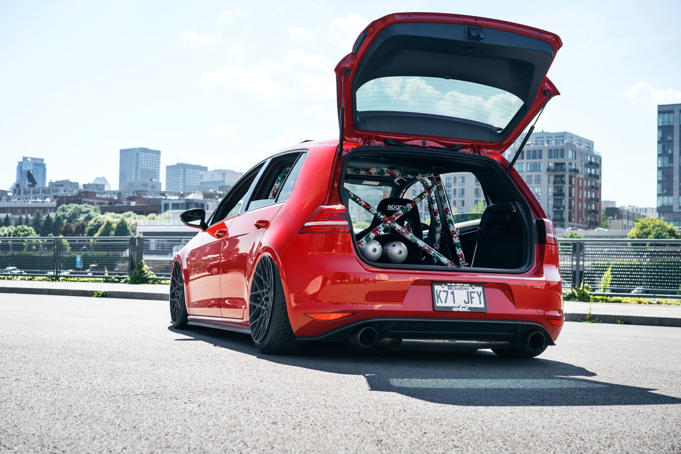 Insane Red Golf GTi With a Sport Roll Cage and Rotiform Custom Wheels ...