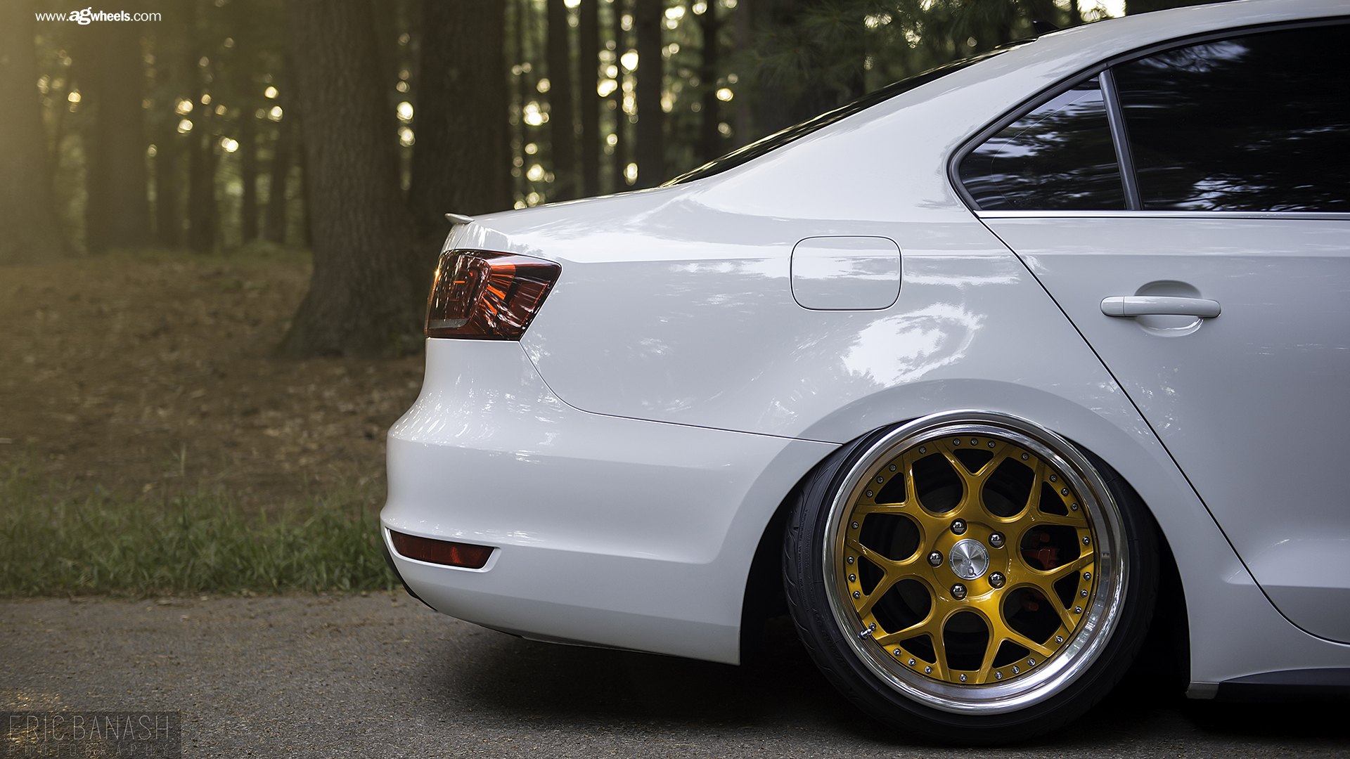 White VW Jetta Rocking a Set of Gold Avant Garde Wheels | CARiD.com Gallery